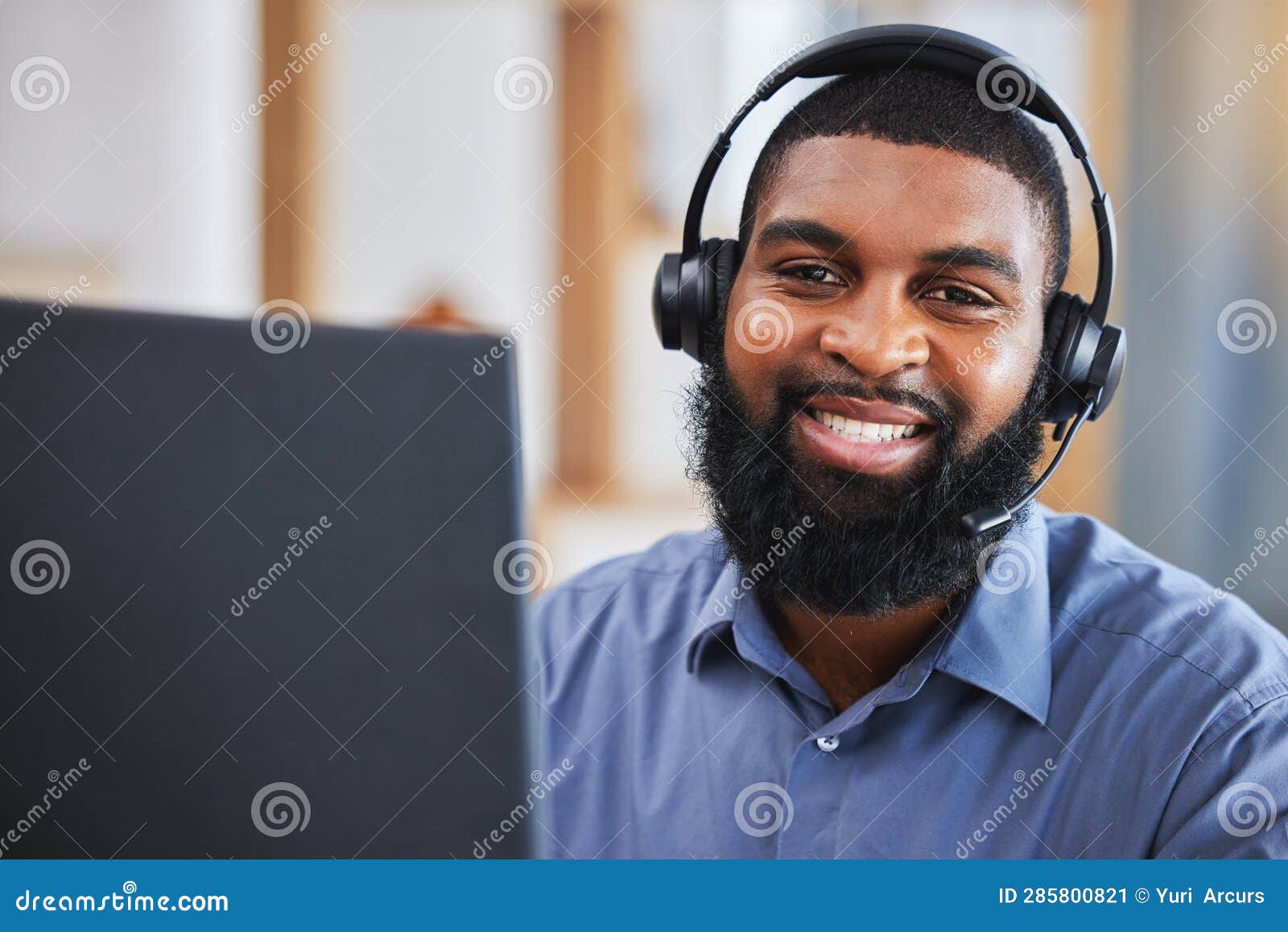 Consultant Portrait, Man and Call Center, Communication or Technical Support for E Commerce or ...