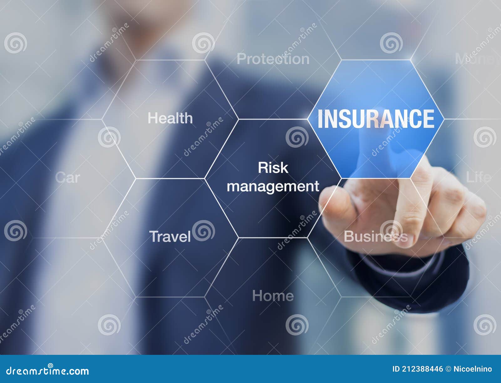 Consultant Presenting Insurance Concept and Risk Management Stock Photo ...