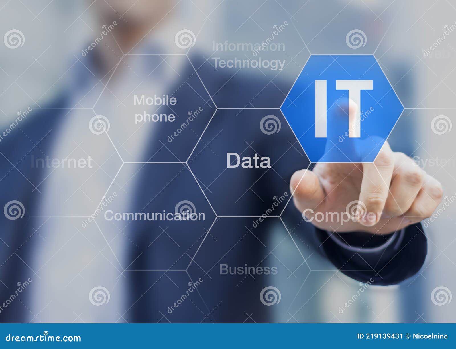 It Consultant Presenting Tag Cloud about Information Technology Stock ...