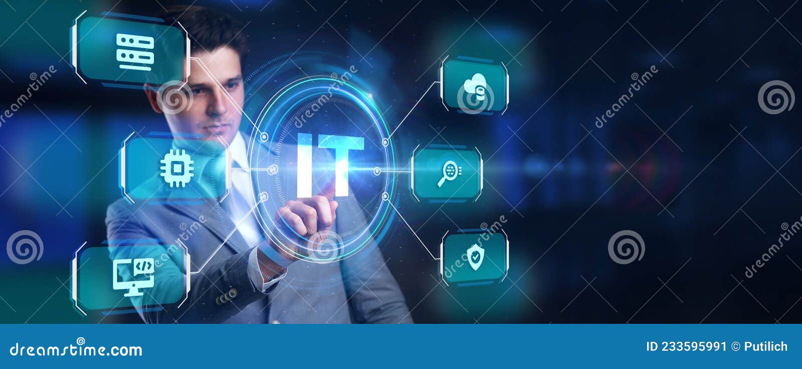 It Consultant Presenting Tag Cloud about Information Technology Stock ...