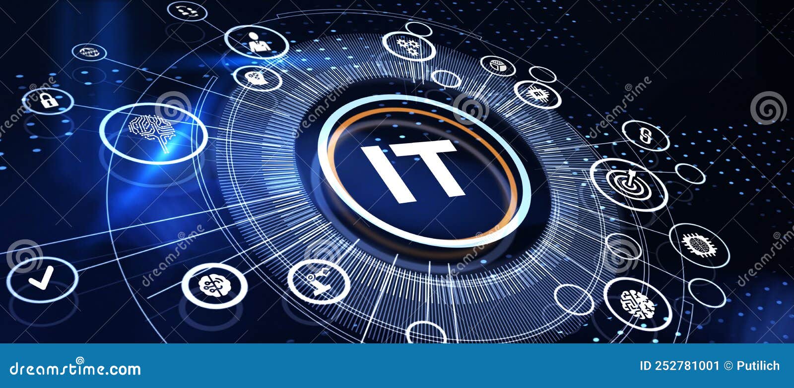 It Consultant Presenting Tag Cloud about Information Technology. 3d ...