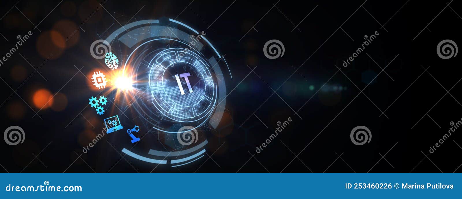 It Consultant Presenting Tag Cloud about Information Technology. 3d ...