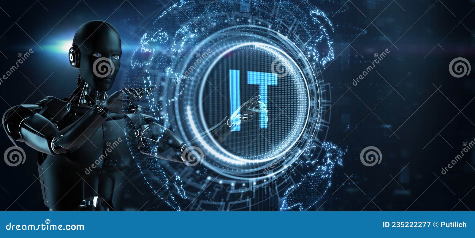 It Consultant Presenting Tag Cloud about Information Technology.3d ...