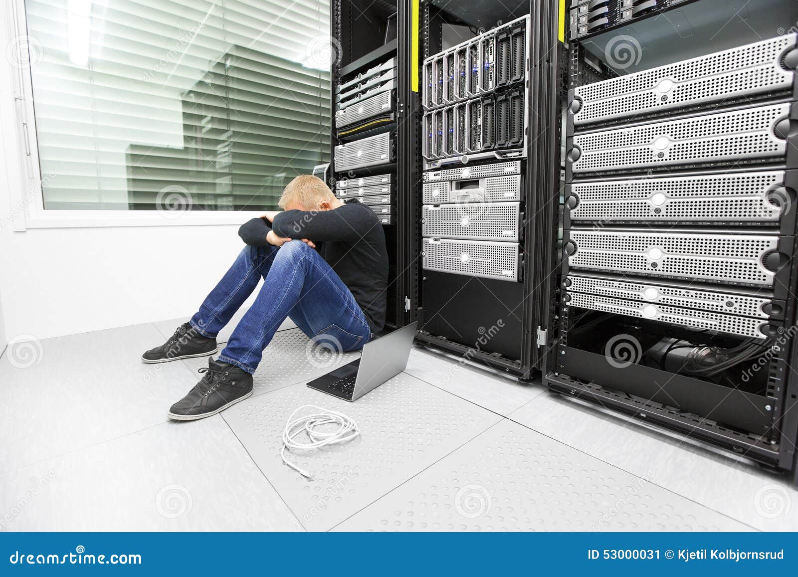 It Consultant with Problems in Datacenter Stock Image - Image of ...