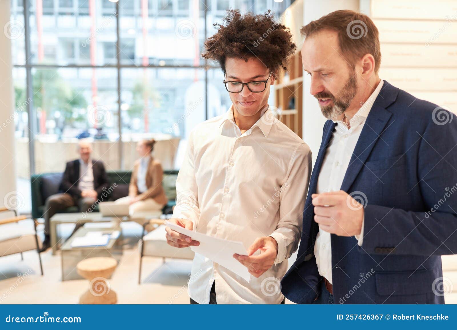 Consultant and Startup Founder Analyzing Business Plan Stock Image ...