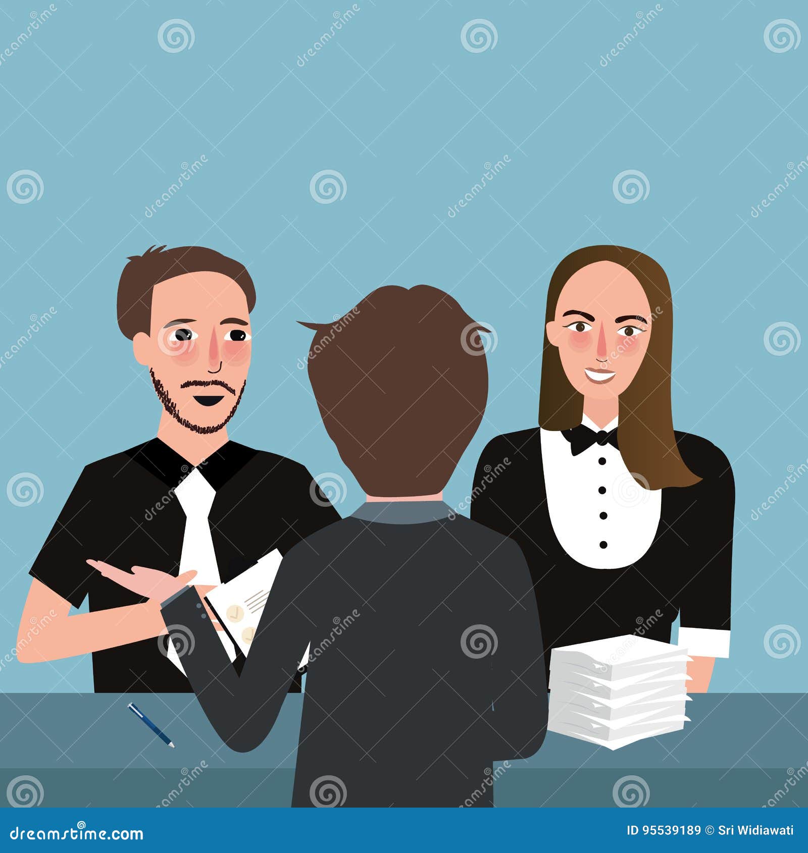 Consultant Talking Meeting Planning Together Two Couple Paper on Table ...