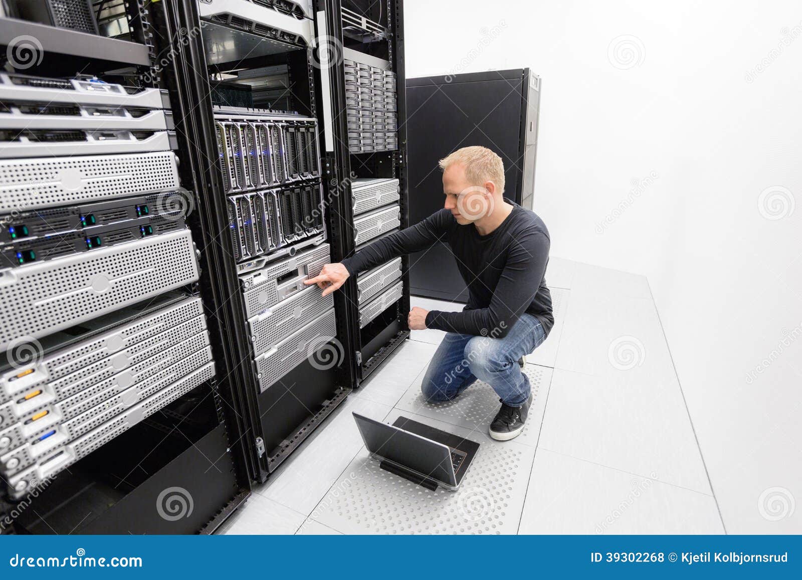 It Consultant Work with Backup in Datacenter Stock Photo - Image of ...