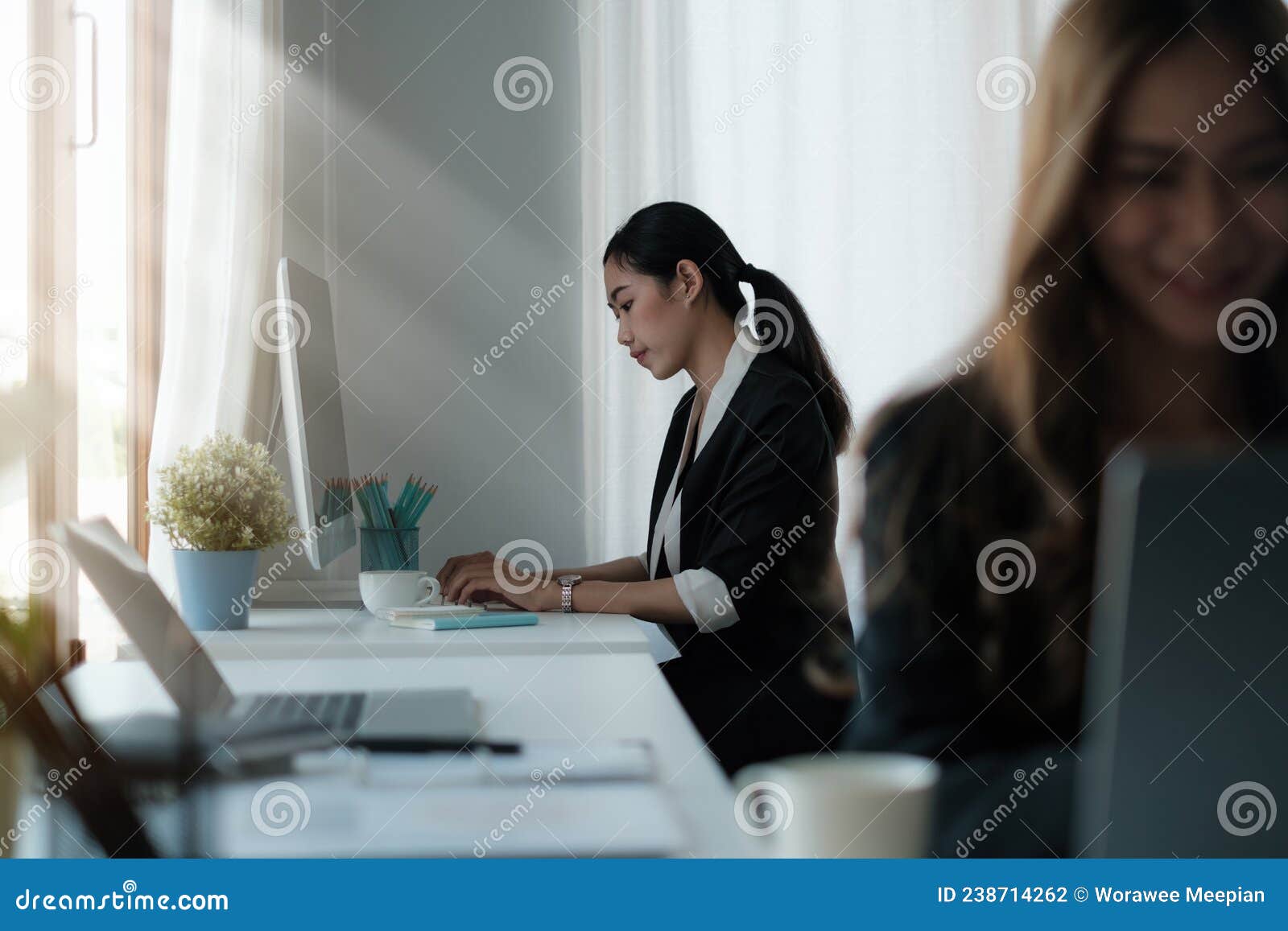 It Consultant Working by Computer and Management Big Data and Analyze ...