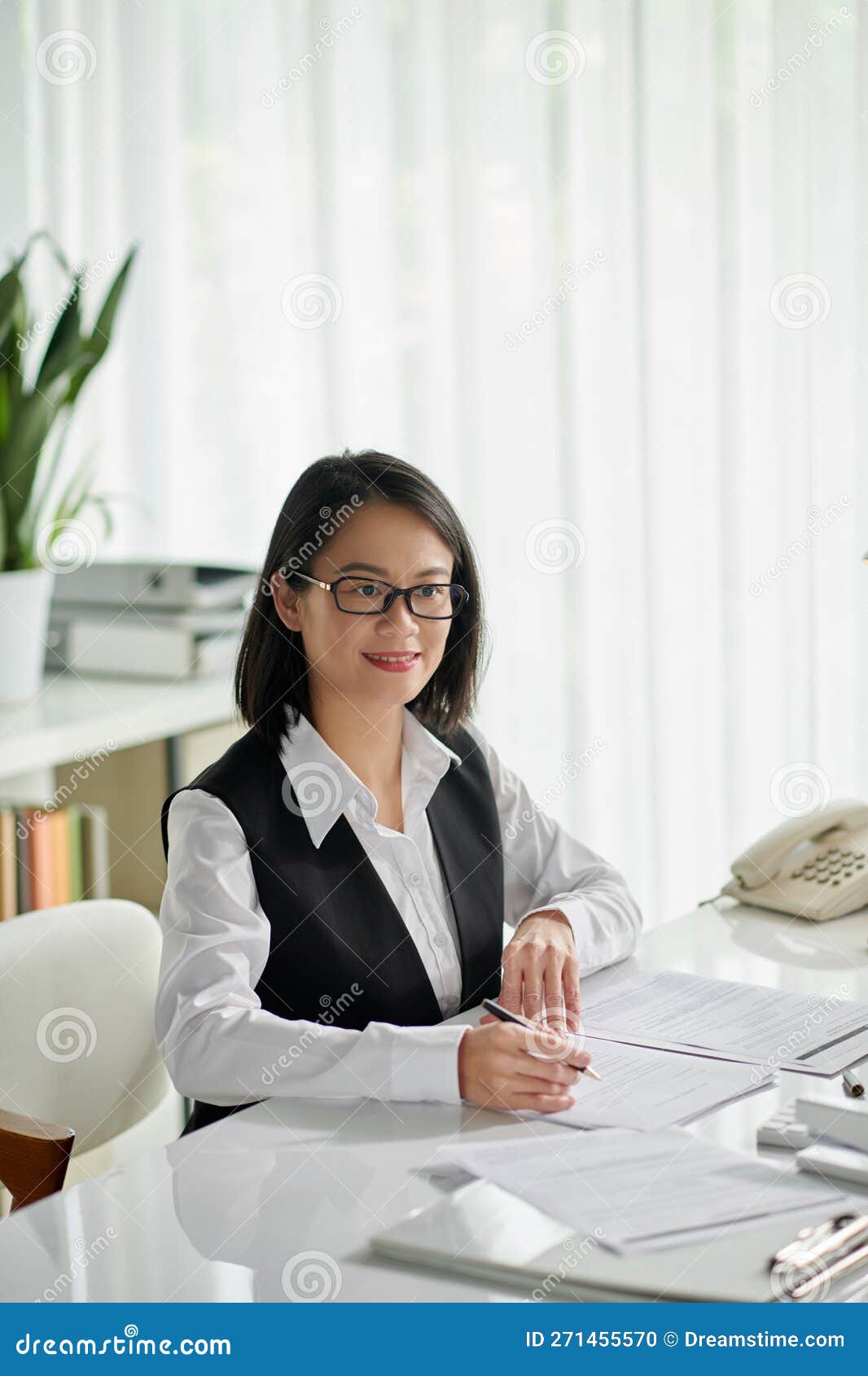 Consultant Working with Documents Stock Photo - Image of desk, positive ...