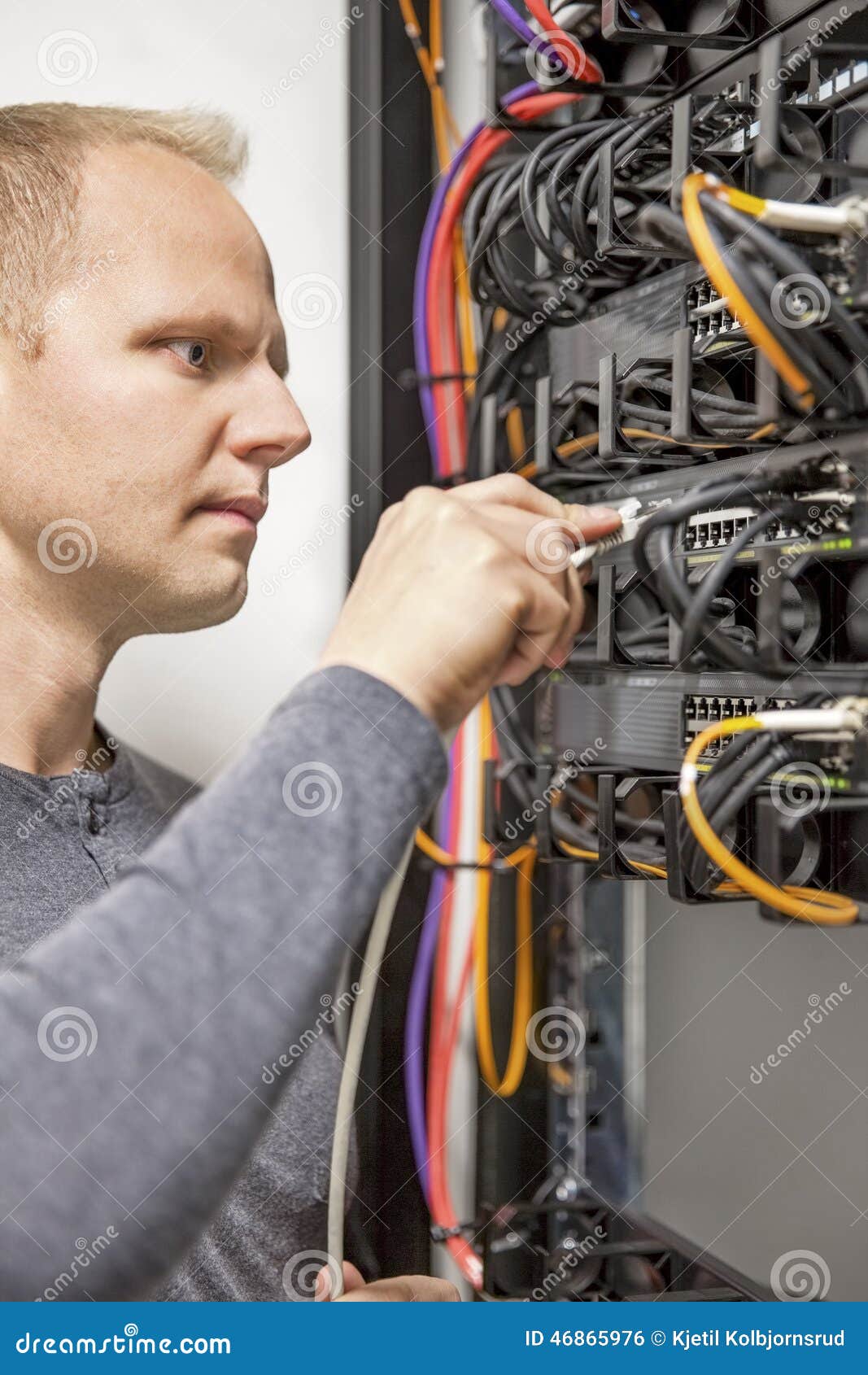 It Consultant Working with Network Switches Stock Photo - Image of ...