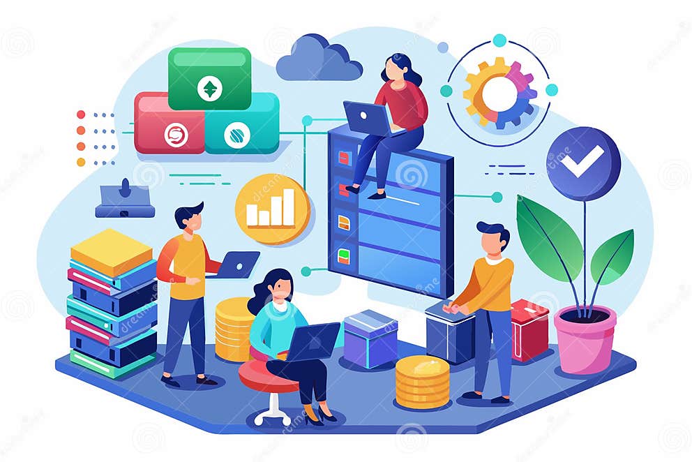 Consultants Work Together on Data Backup Strategies, Utilizing ...