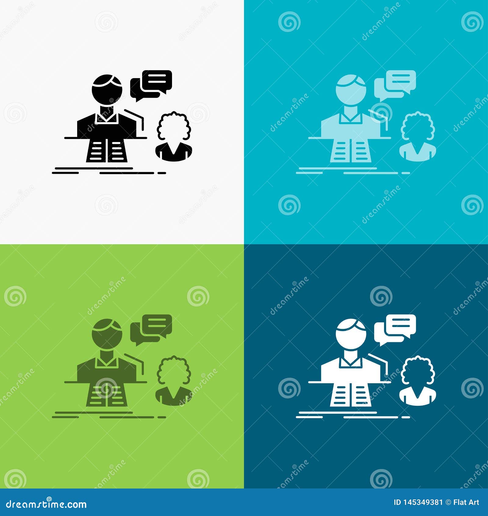 Consultation, Chat, Answer, Contact, Support Icon Over Various ...