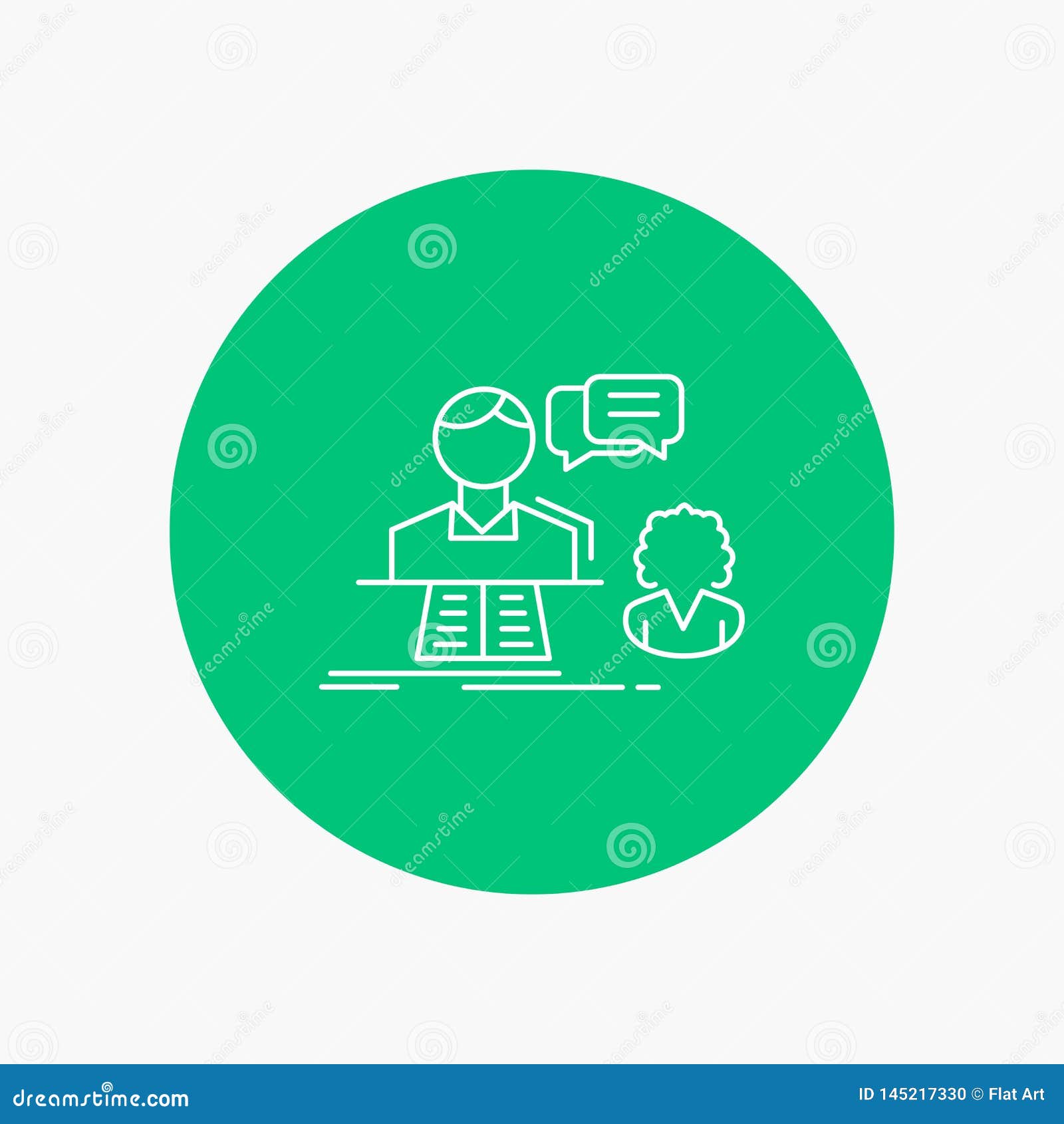 Consultation, Chat, Answer, Contact, Support White Line Icon in Circle ...