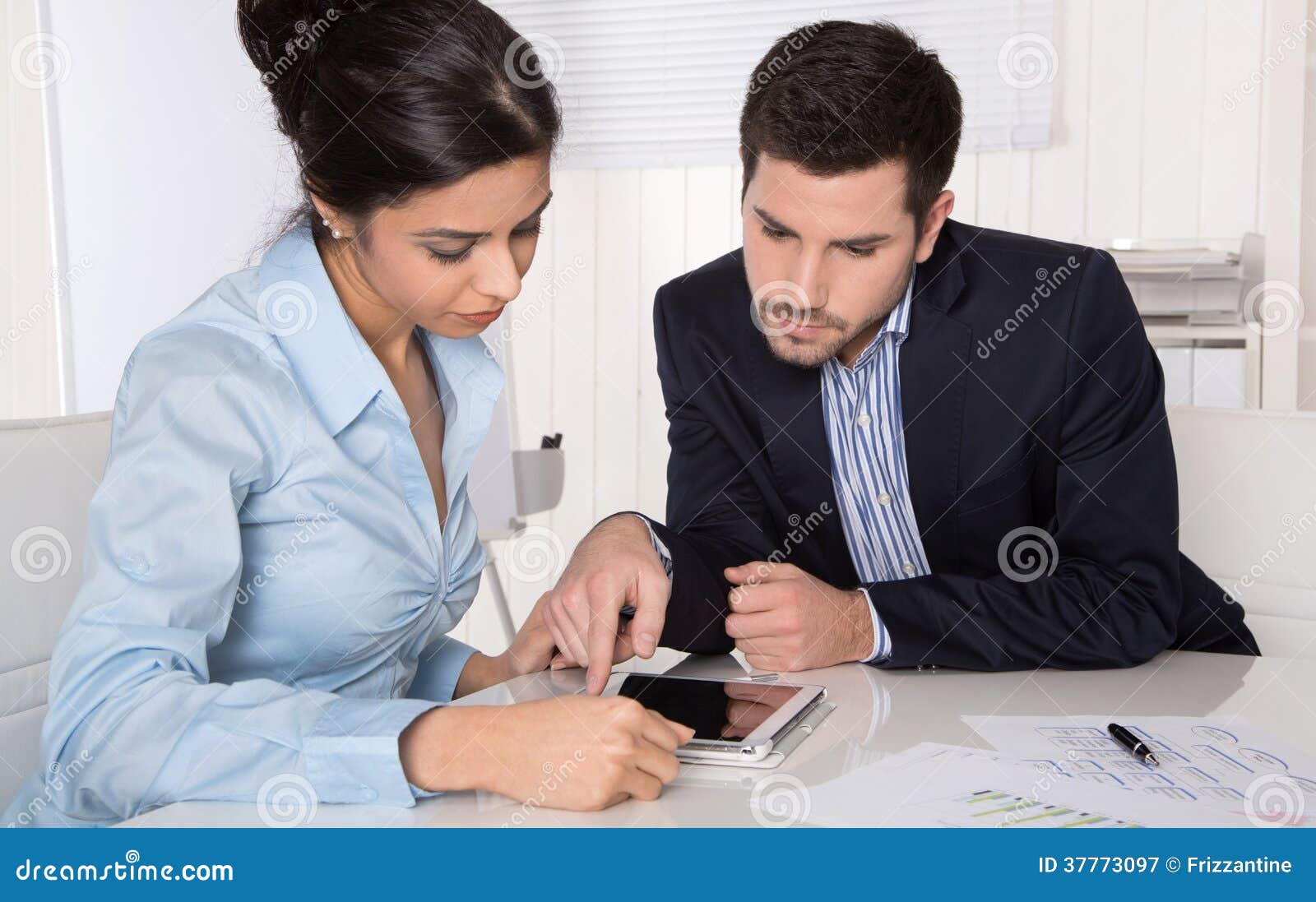 Consultation at Office with Customer and Consultant. Stock Image ...