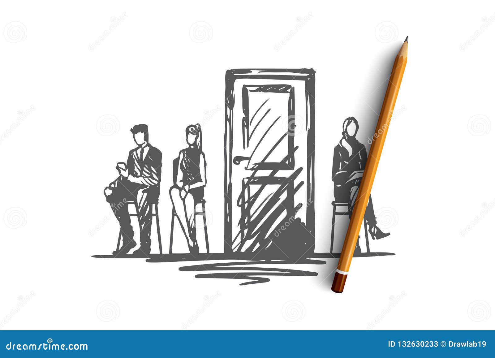 Consultation, Testing, Candidate, Recruiting Concept. Hand Drawn ...