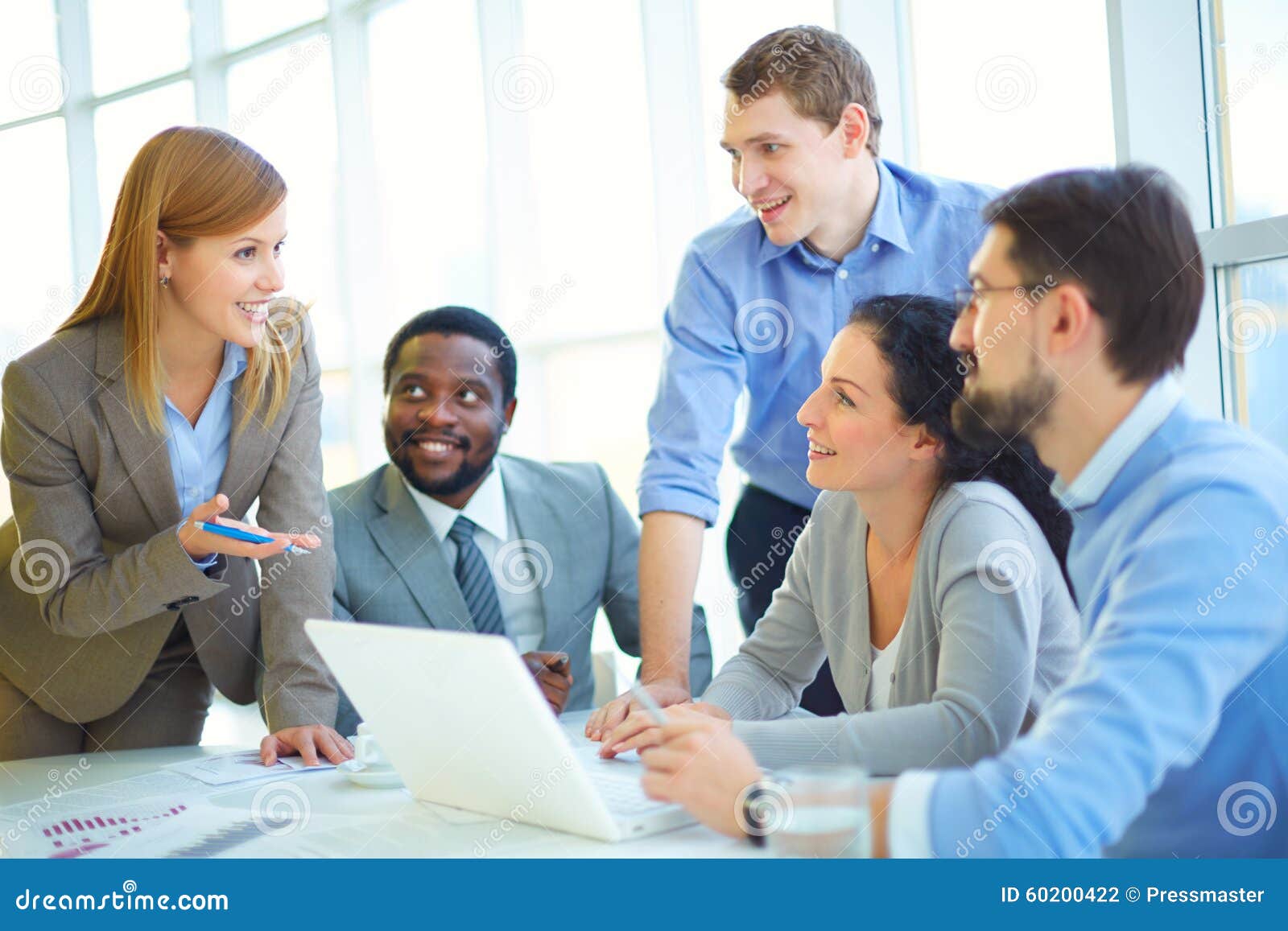 Consulting with co-workers stock photo. Image of explaining - 60200422