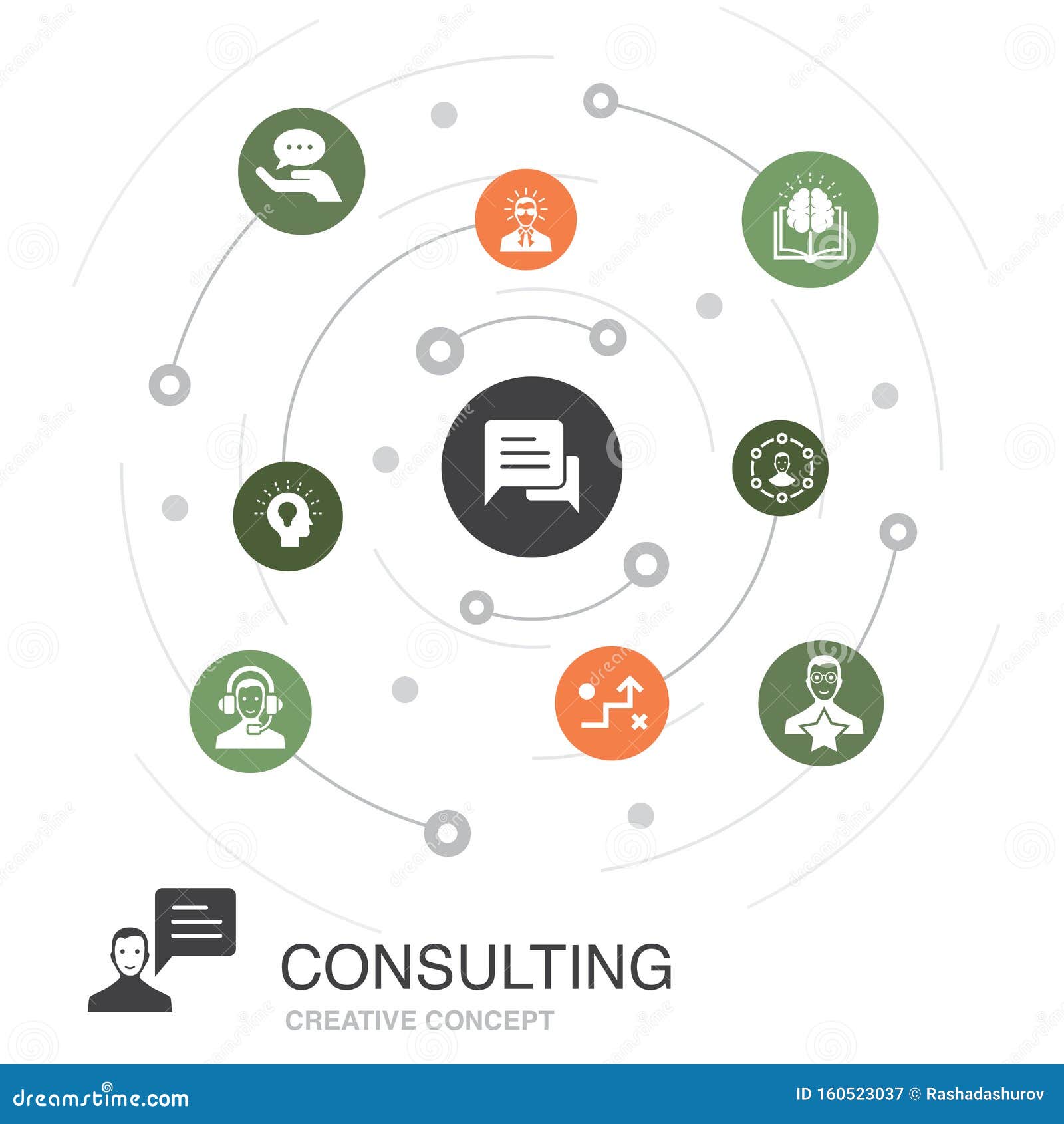 Consulting Colored Circle Concept with Stock Vector - Illustration of ...