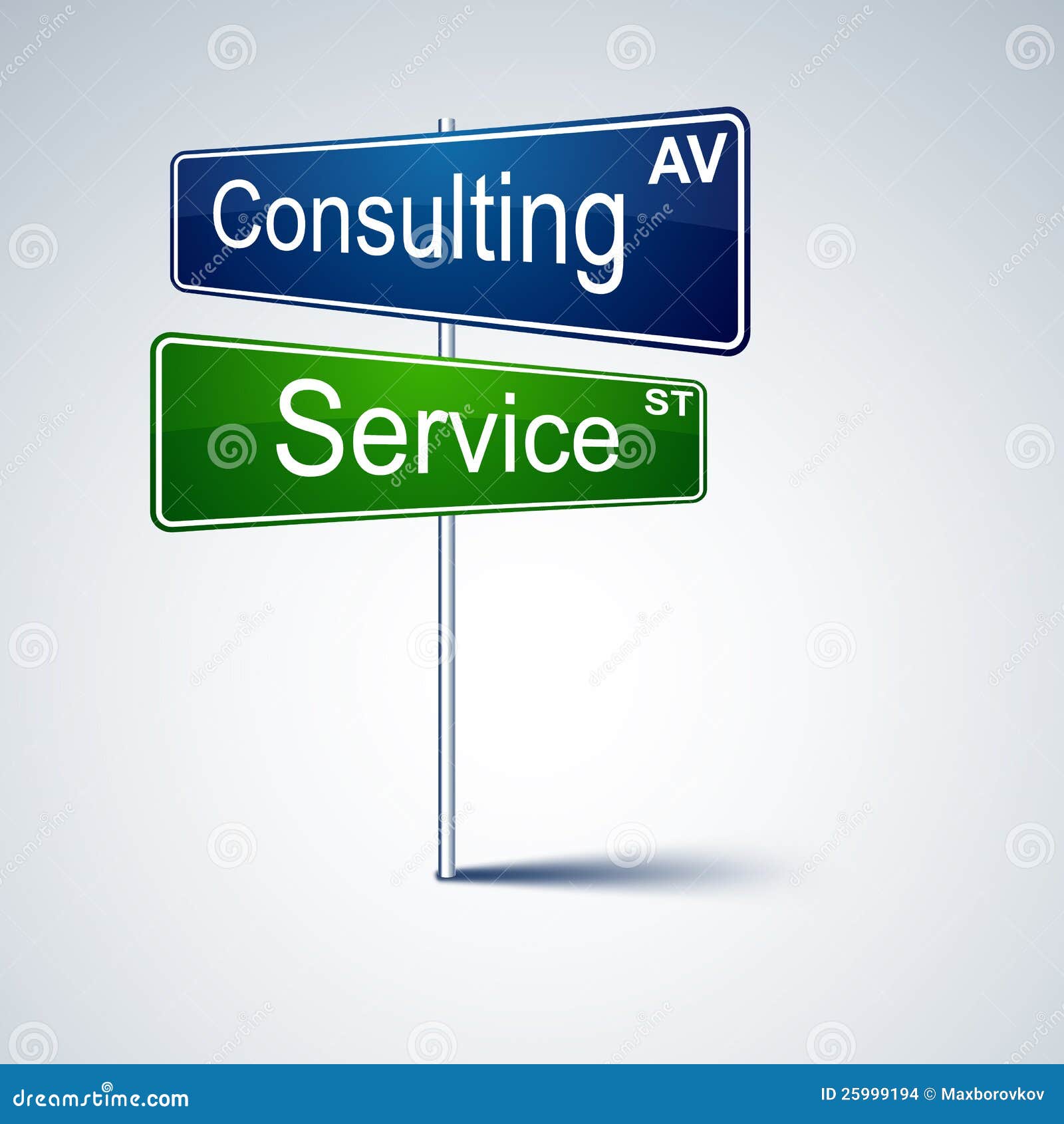 Consulting Service Direction Road Sign. Stock Vector - Illustration of ...