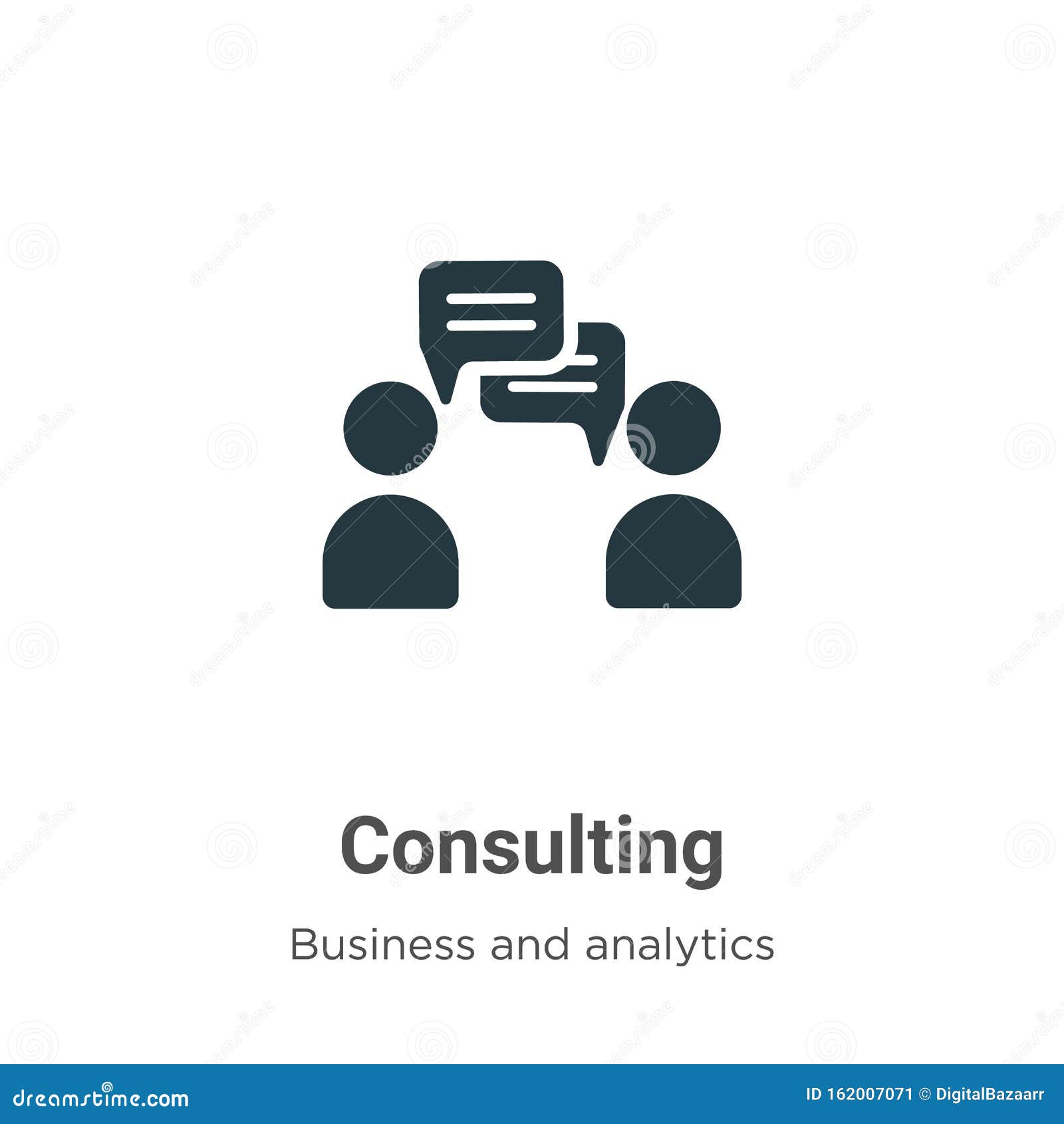 Consulting Vector Icon on White Background. Flat Vector Consulting Icon ...