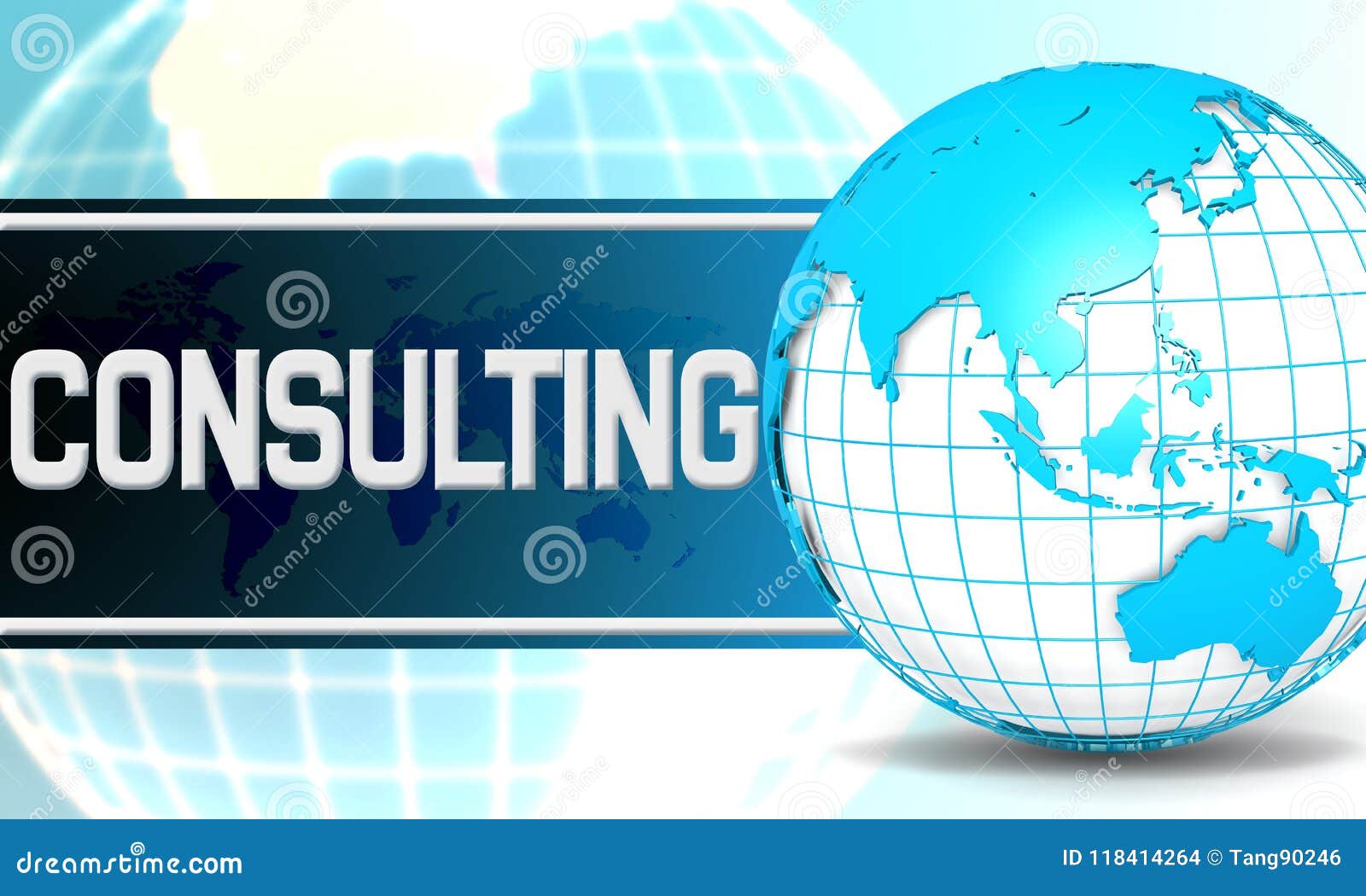 Consulting Word with Sphere Globe Stock Illustration - Illustration of ...