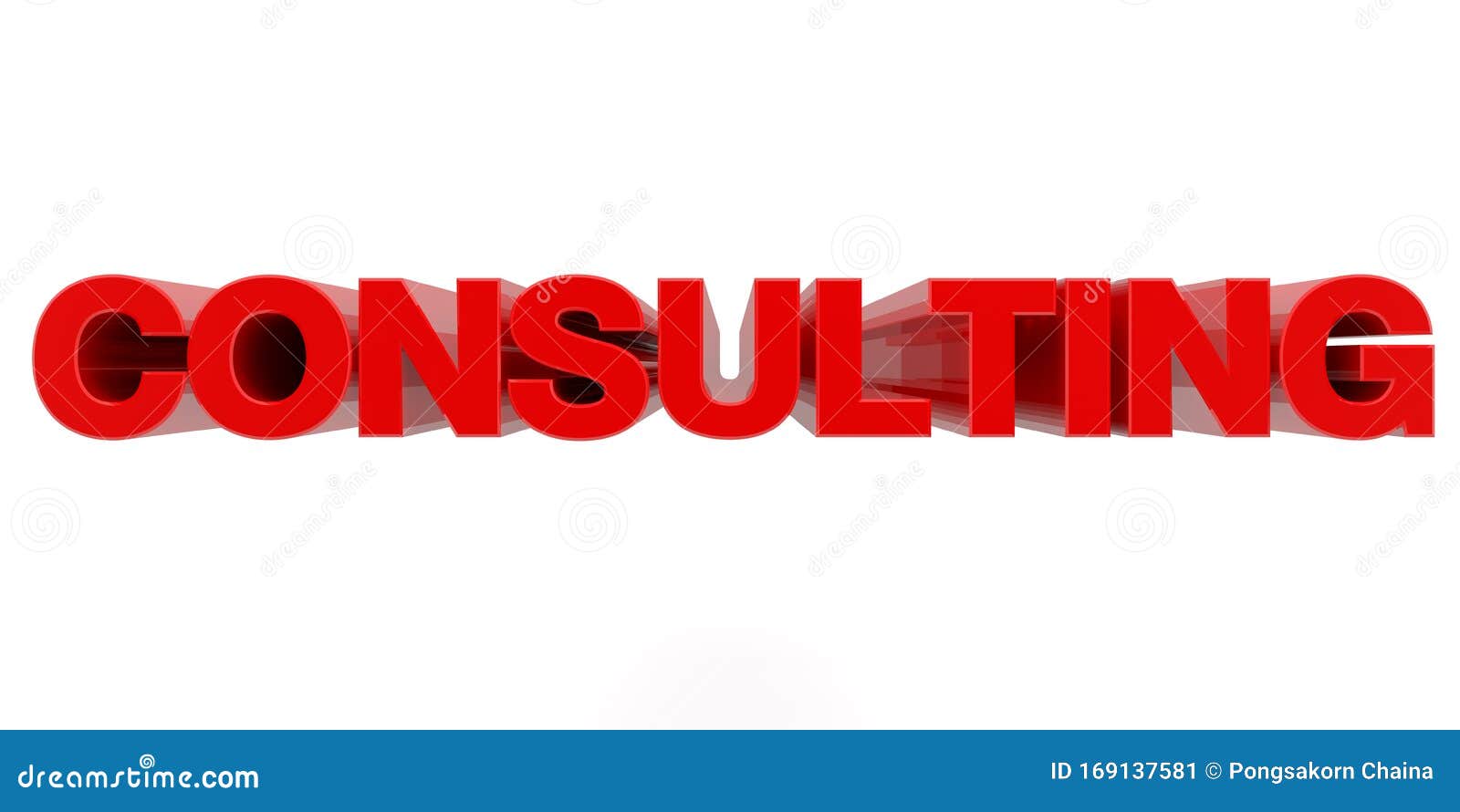CONSULTING Word on White Background 3d Rendering Stock Illustration ...