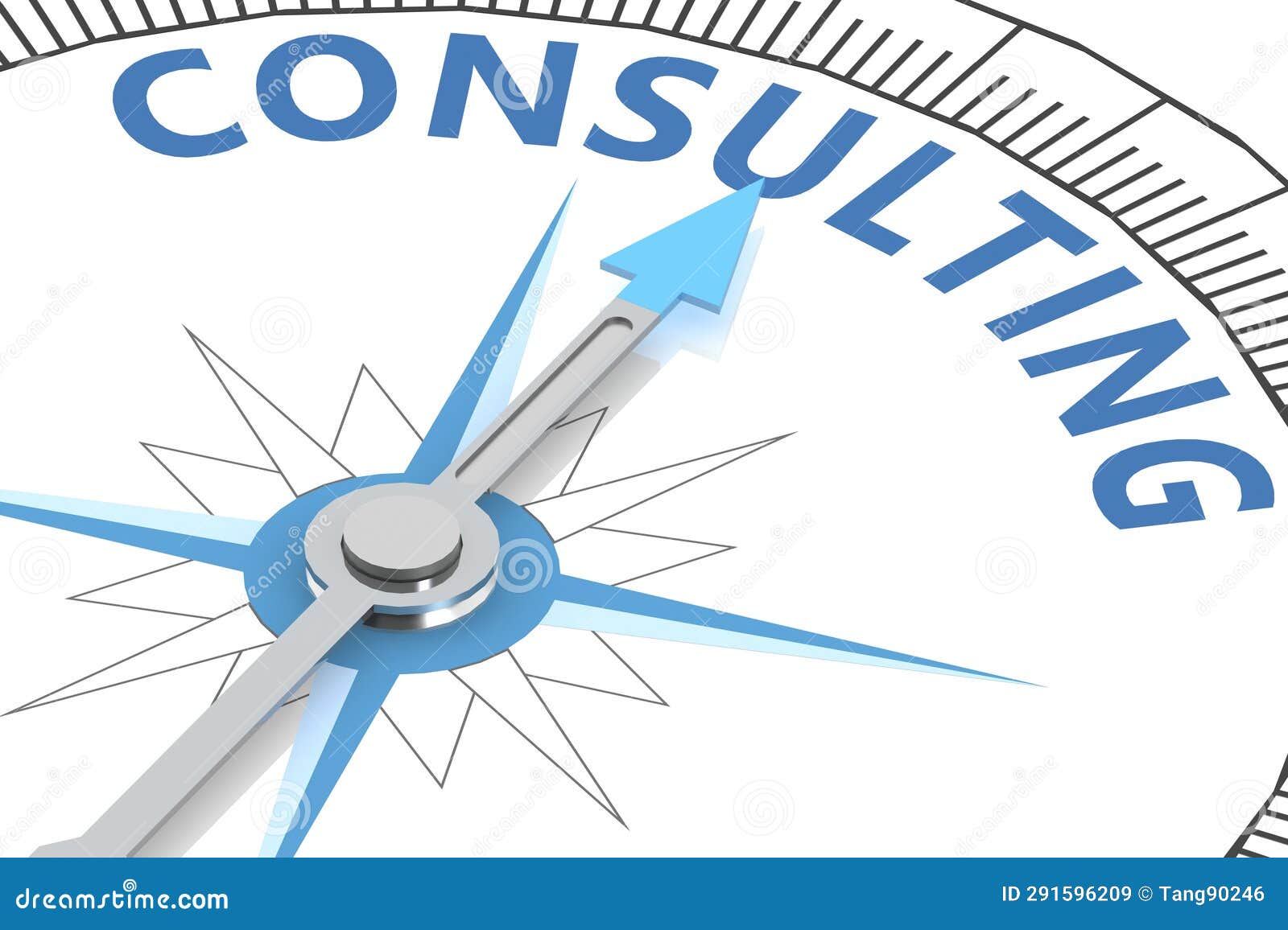 Consulting Word on White Compass Stock Illustration - Illustration of ...