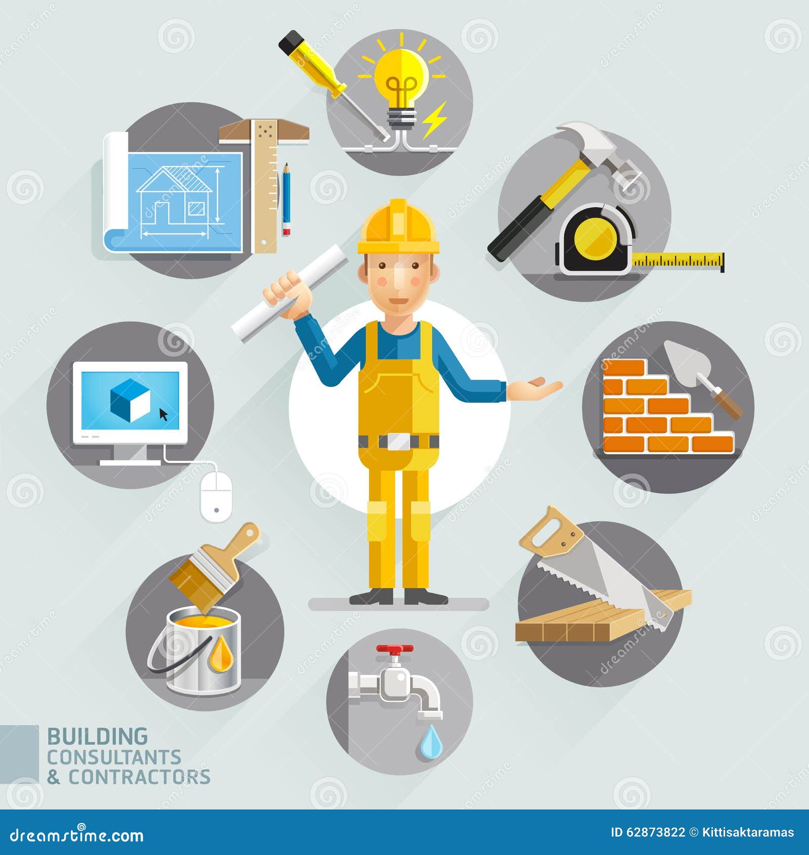 Consultores Y Contratistas Del Edificio Ilustración del Vector ...