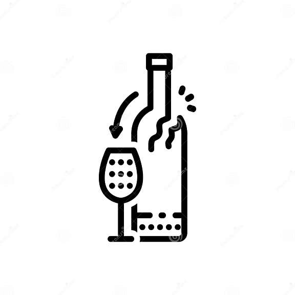 Black Line Icon for Consume, Wine and Alcoholism Stock Vector ...