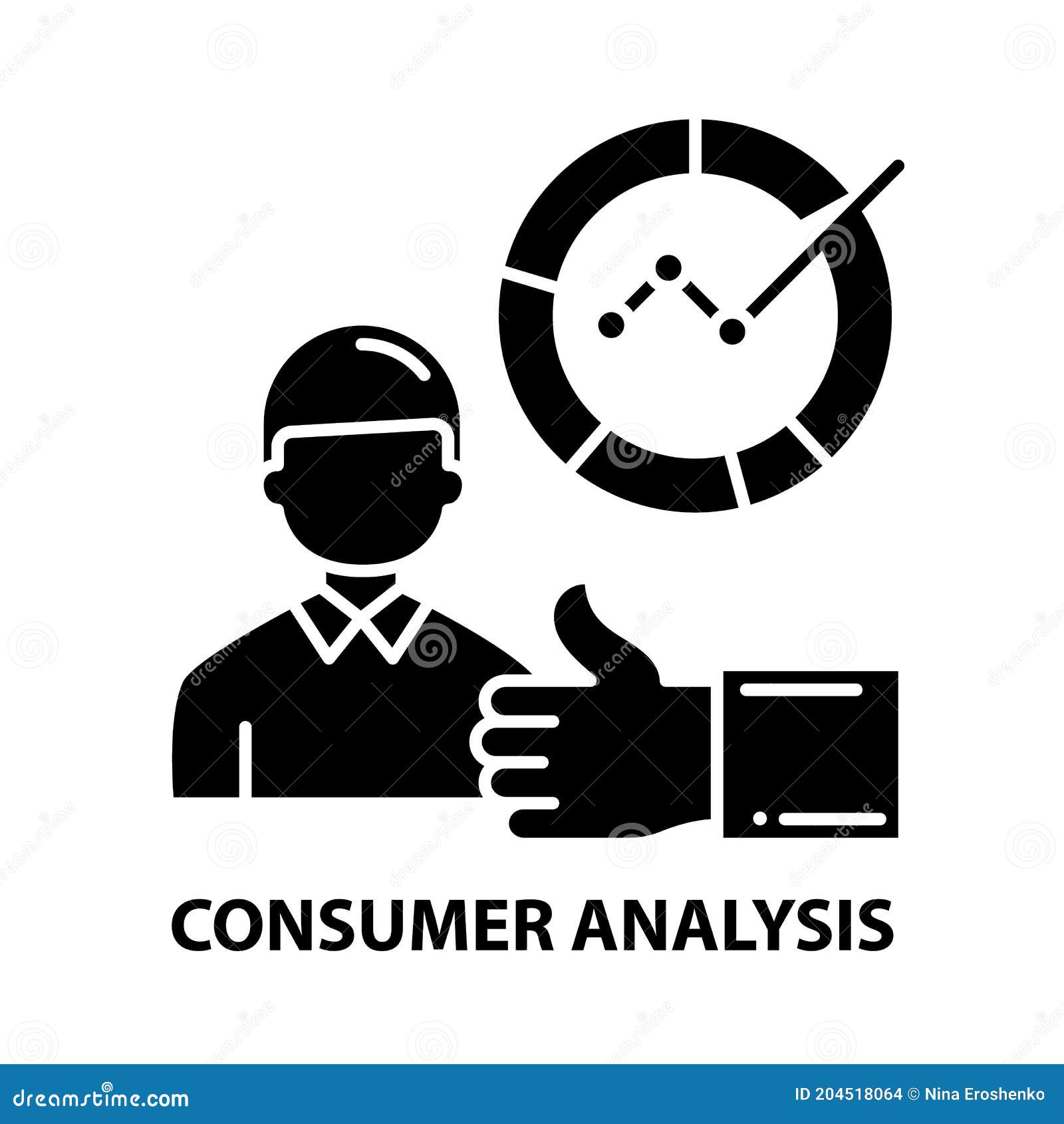 Consumer Analysis Icon, Black Vector Sign with Editable Strokes ...