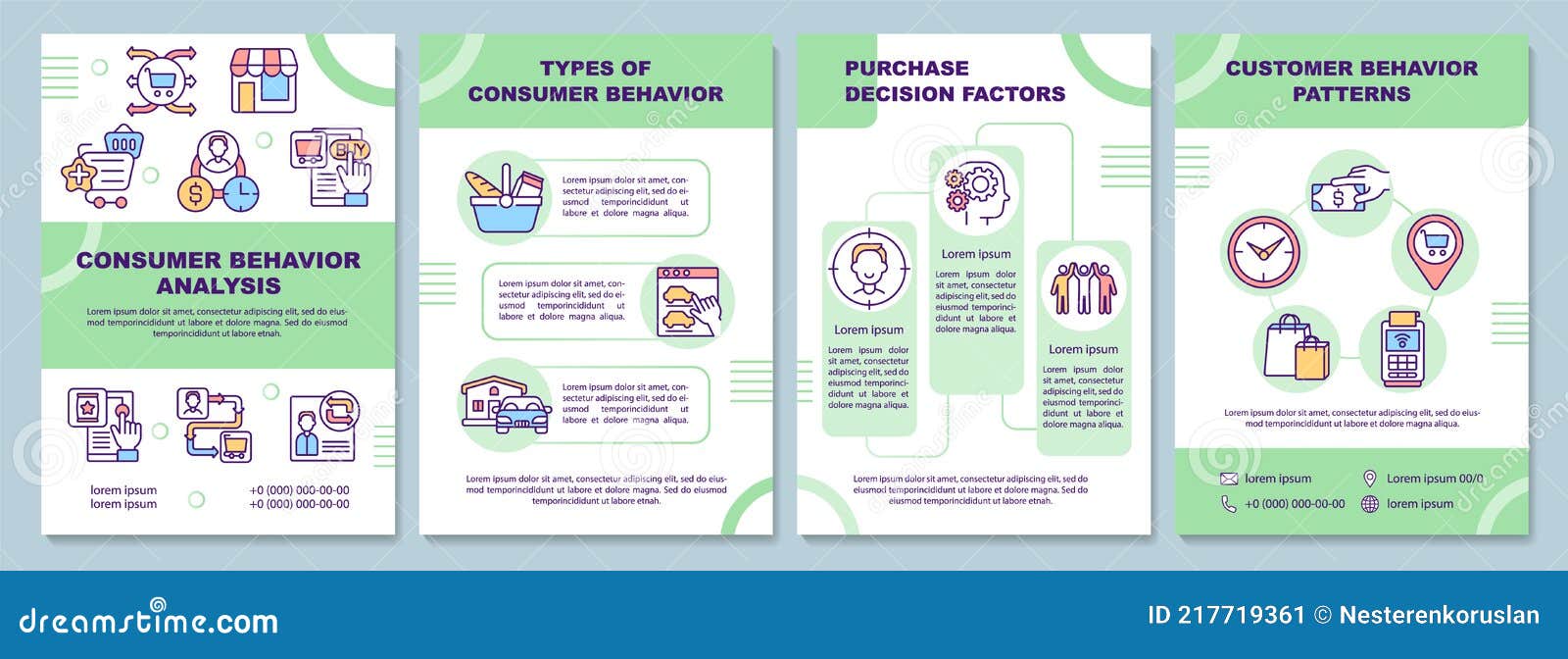 Consumer Behavior Analysis Brochure Template Stock Vector ...
