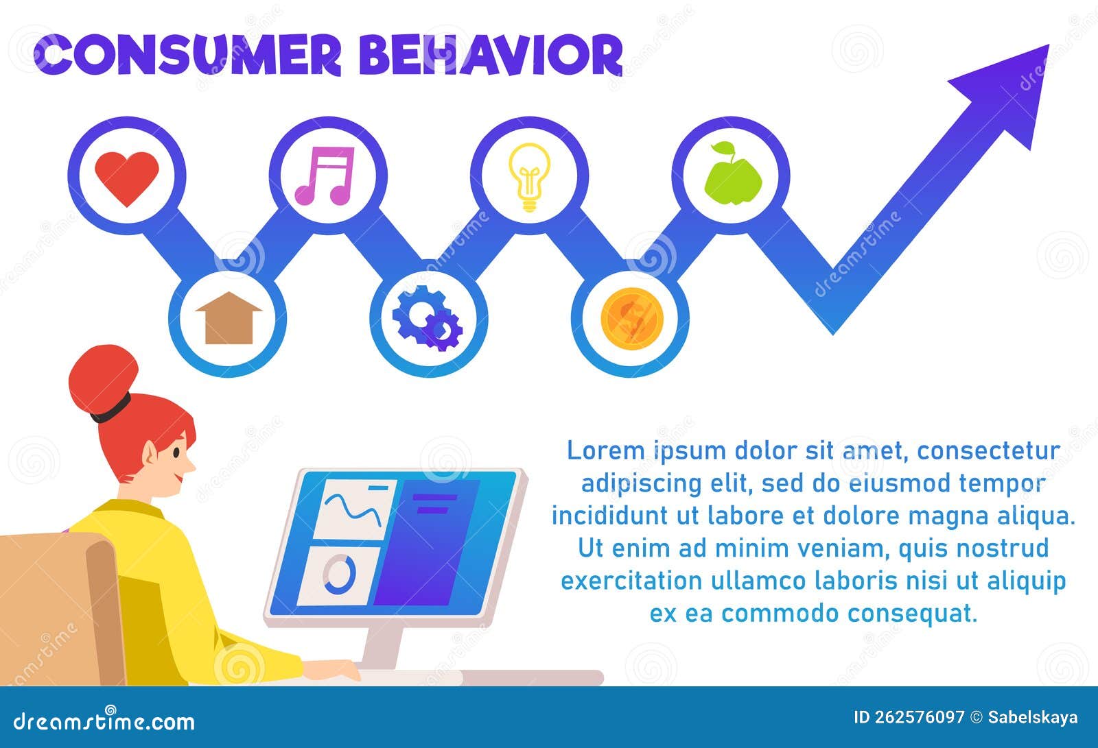 Consumer Behavior Analysis with Market Analyst, Vector Illustration ...