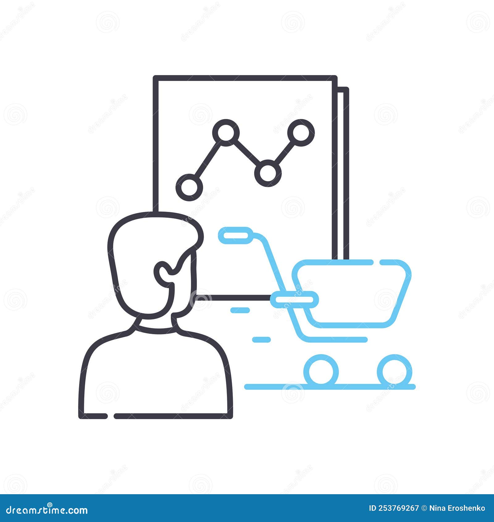 Consumer Behavior Analytics Line Icon, Outline Symbol, Vector ...