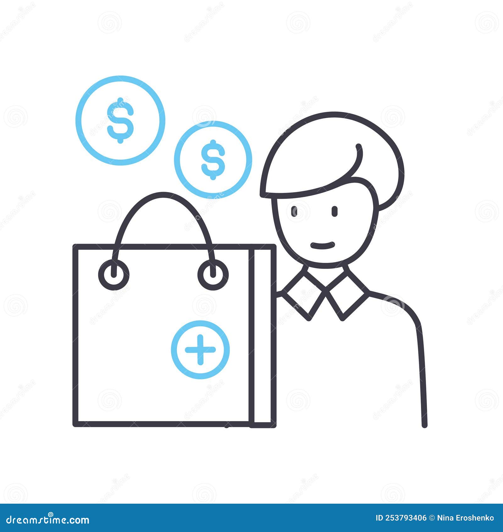 Consumer Behavior Line Icon, Outline Symbol, Vector Illustration ...