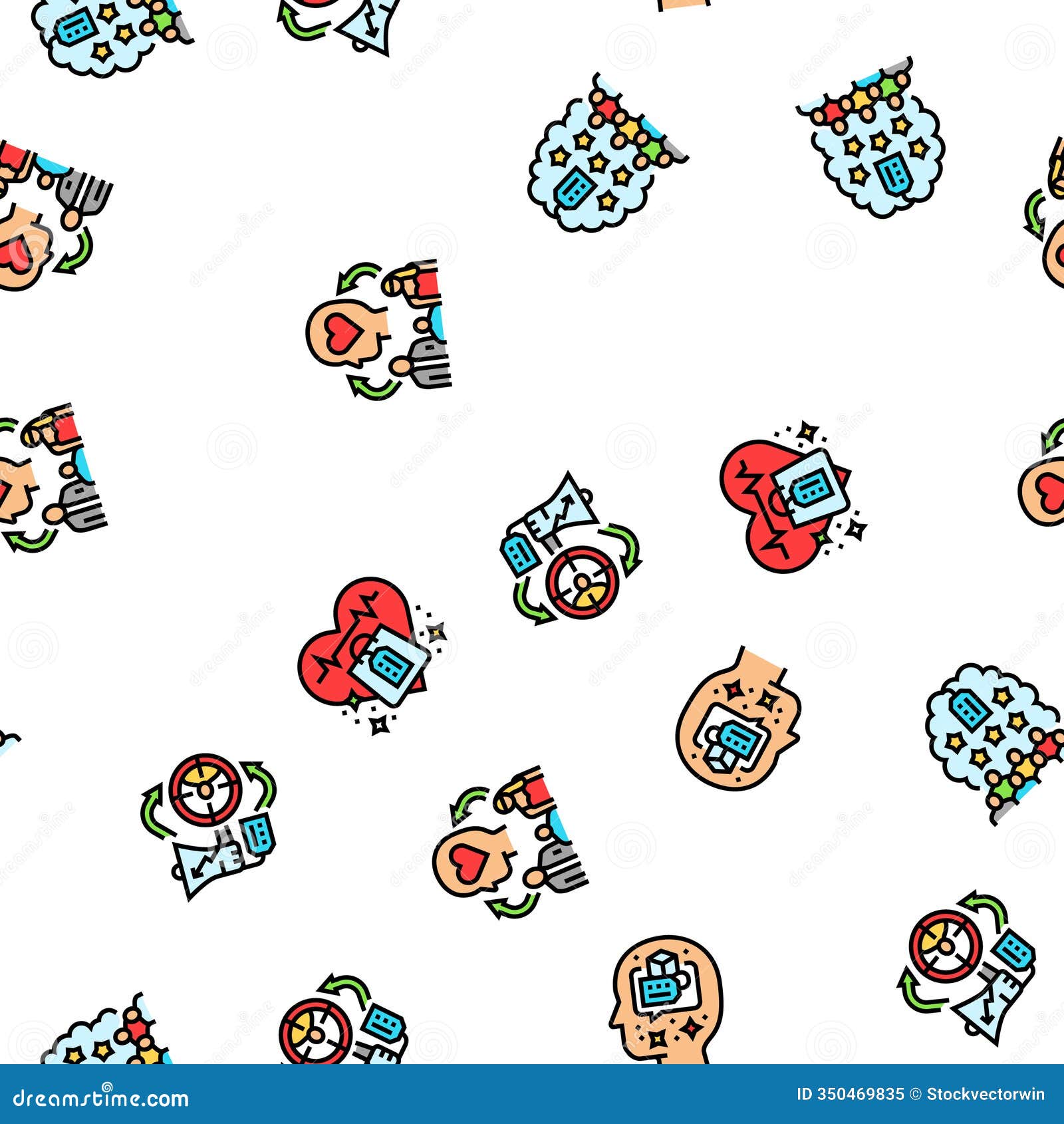 Consumer Behavior Seamless Pattern Vector Stock Illustration ...