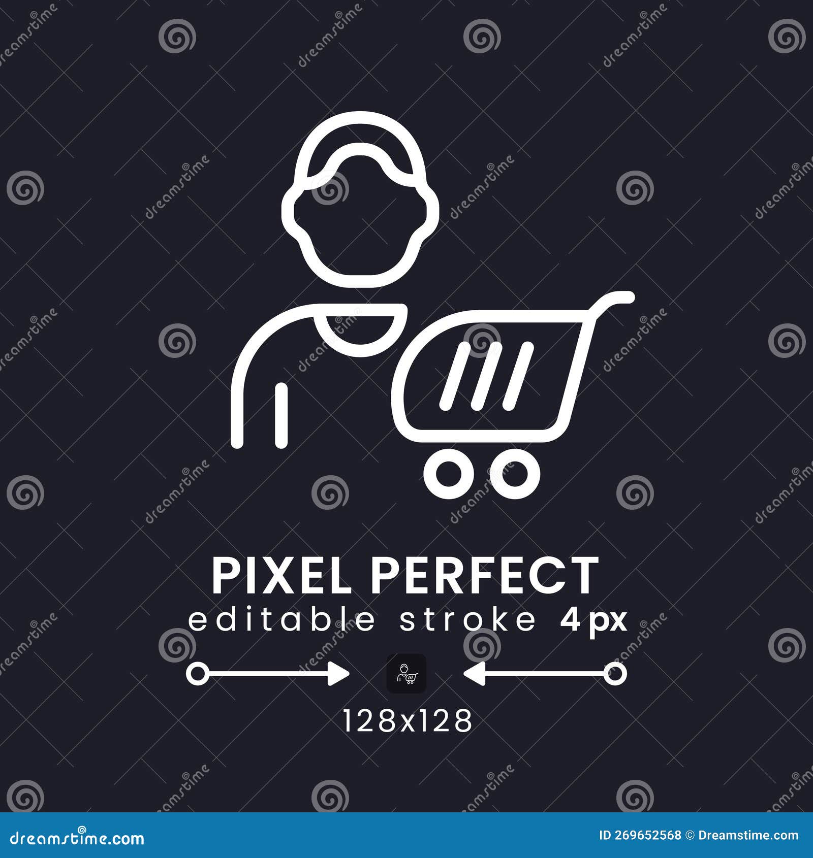 Consumer Behavior White Linear Desktop Icon on Black Stock Vector ...