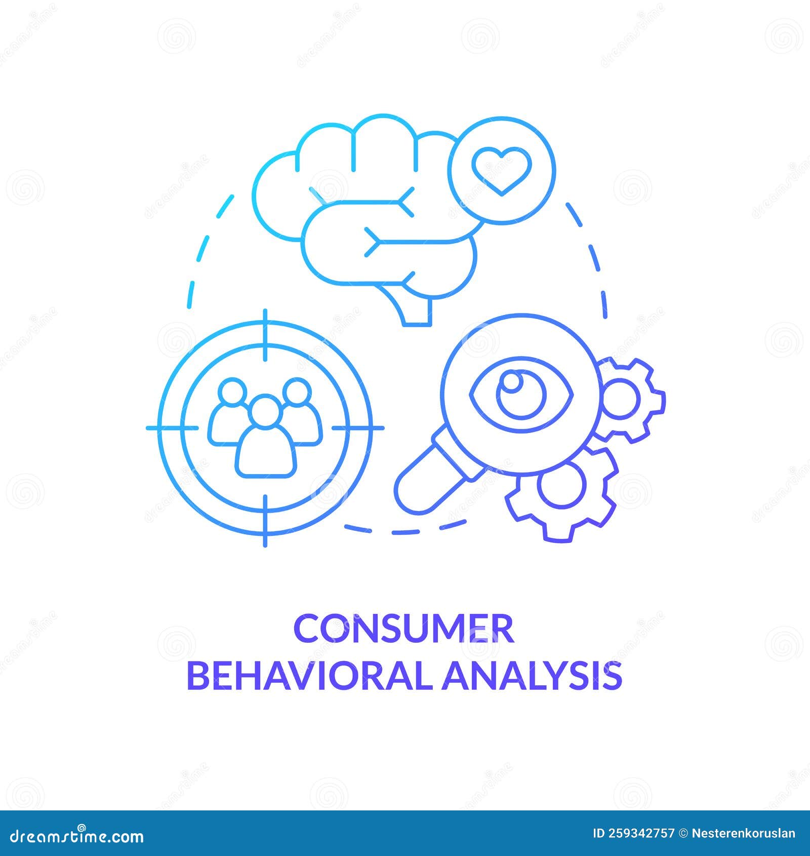 Behavioral Analysis Soft Blue Concept Icon Cartoon Vector ...