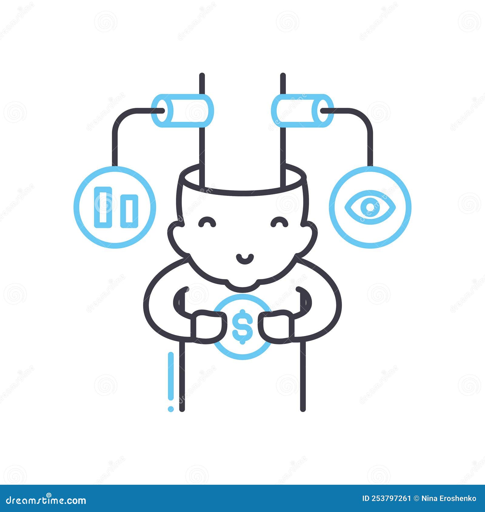 Consumer Behaviour Line Icon, Outline Symbol, Vector Illustration ...