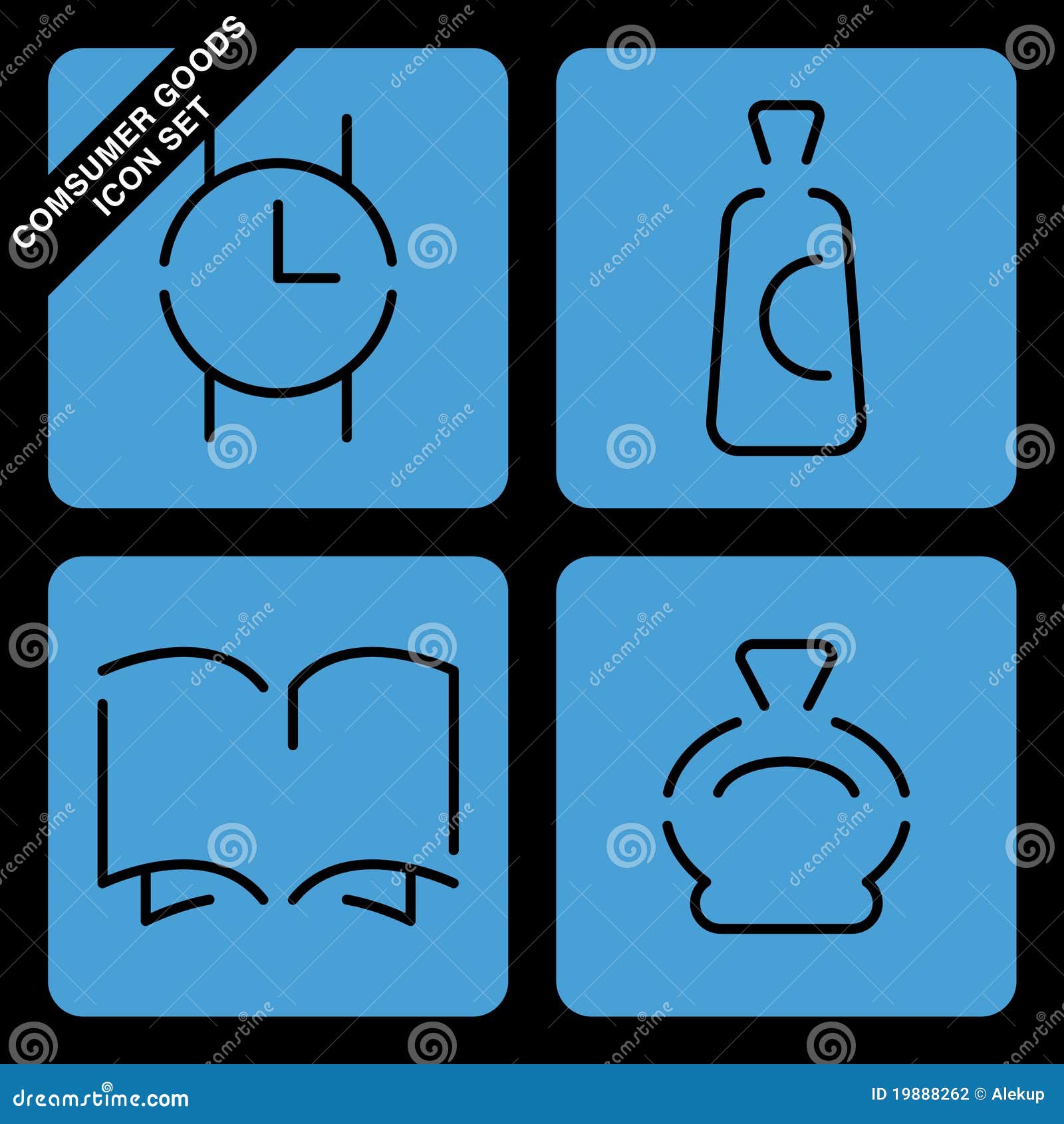 Consumer goods icon set stock vector. Illustration of consumer - 19888262