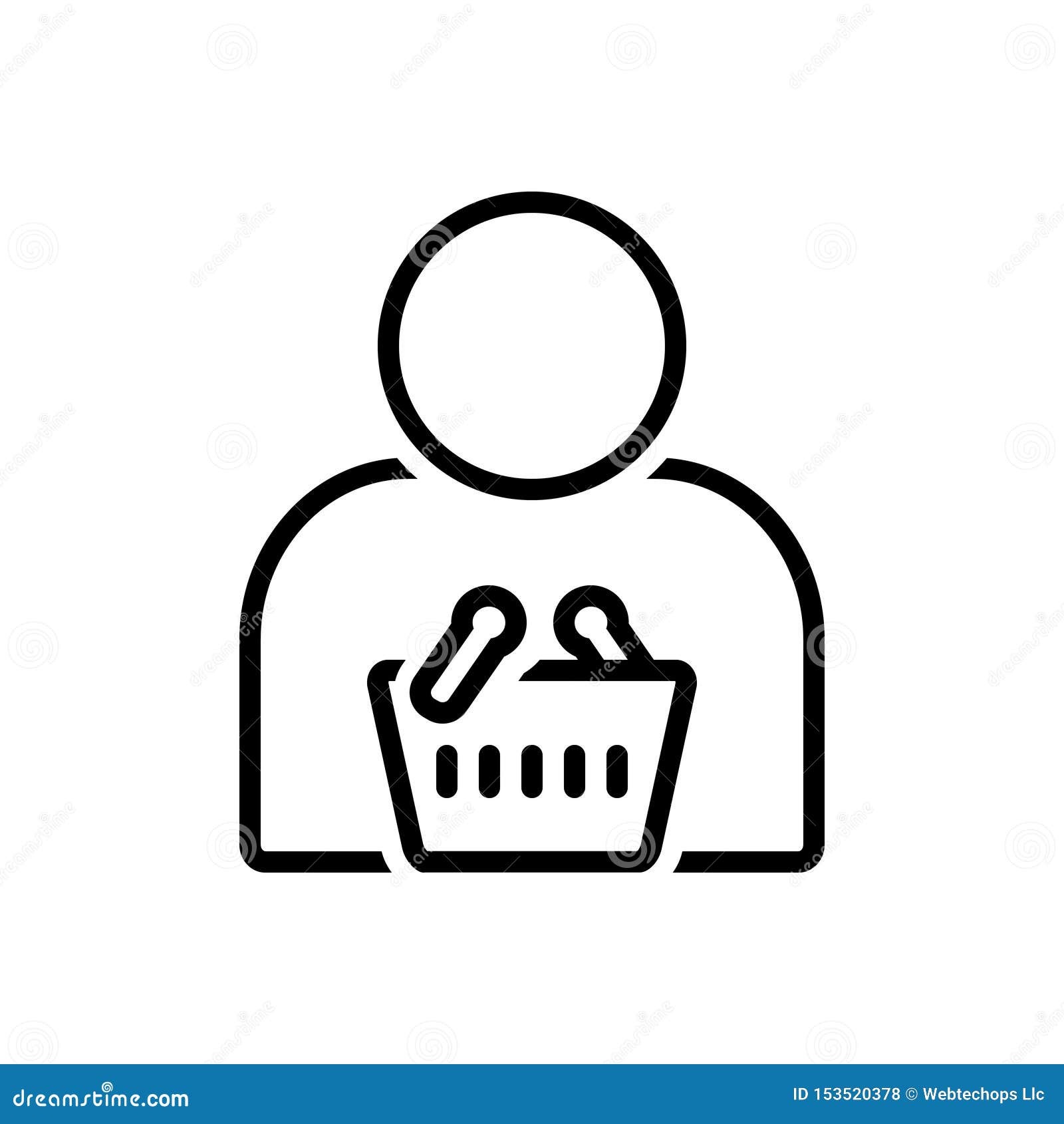 Black Line Icon for Consumer, User and Purchaser Stock Vector ...