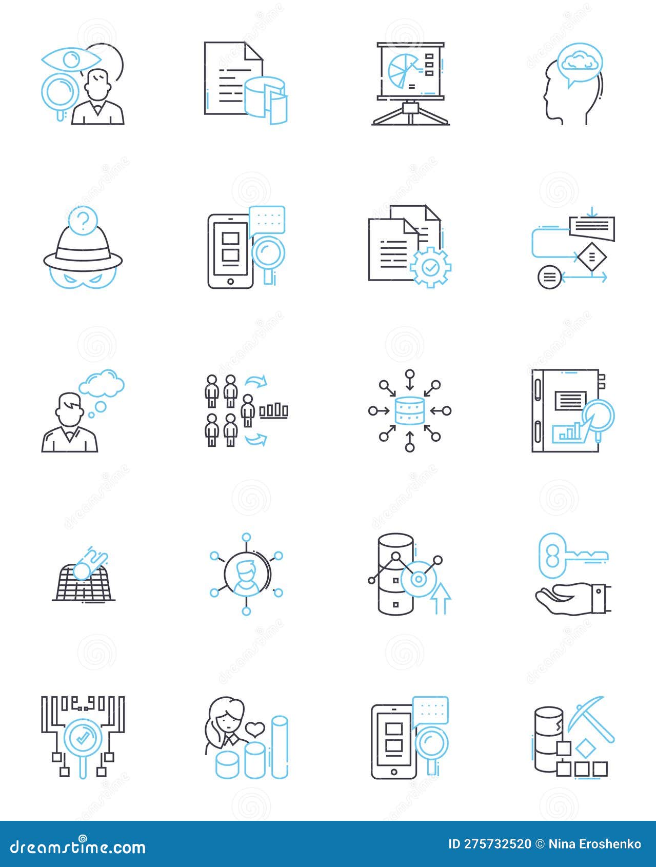 Consumer Insights Linear Icons Set. Preferences, Behavior, Attitudes ...