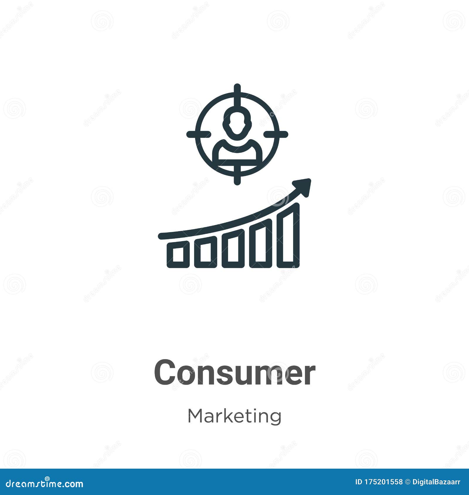Consumer Outline Vector Icon. Thin Line Black Consumer Icon, Flat ...