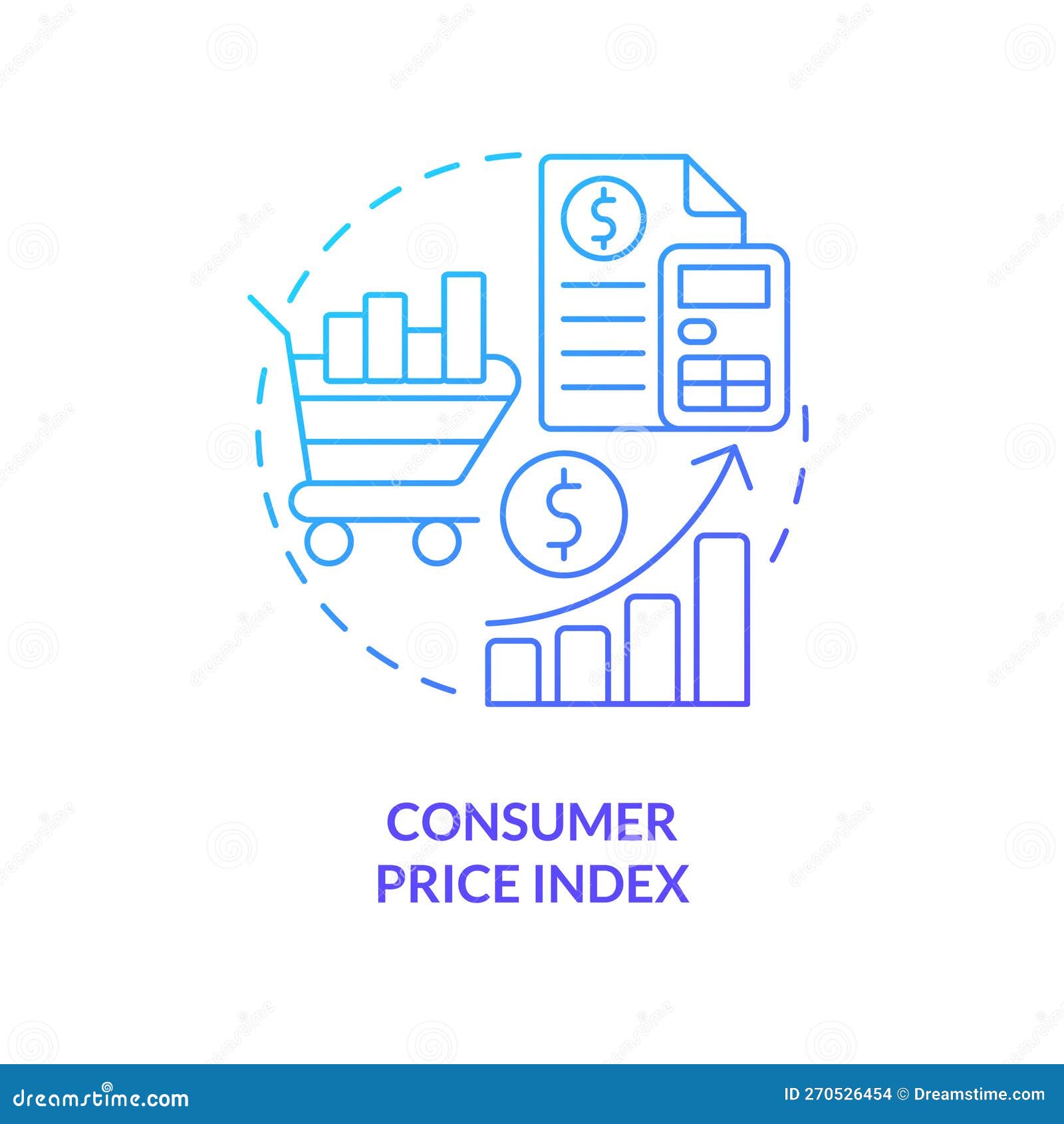 Consumer Price Index Blue Gradient Concept Icon Stock Vector ...