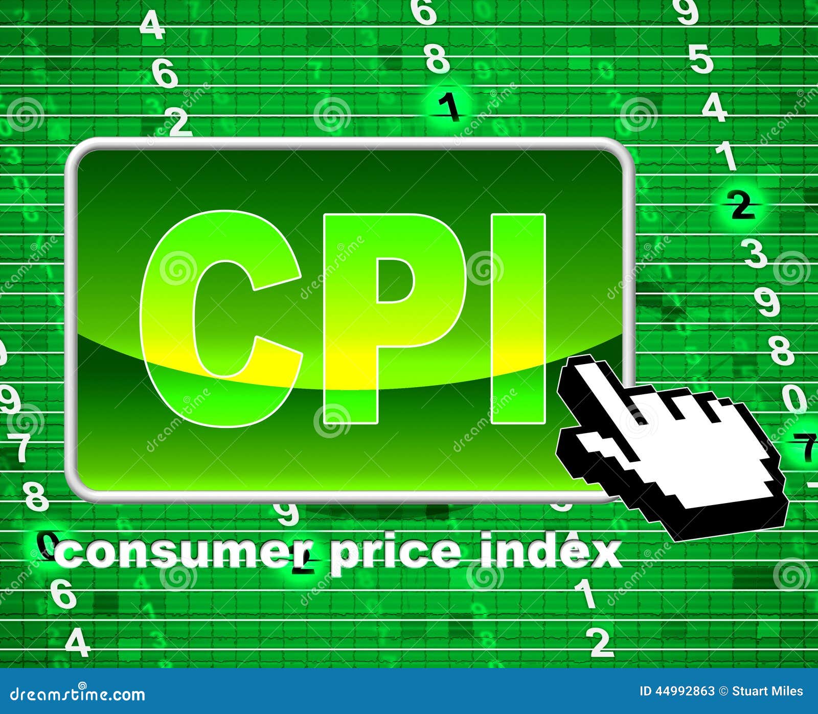 CPI Consumer Price Index Word 50 US Real Dollar Bill Banknote Money ...