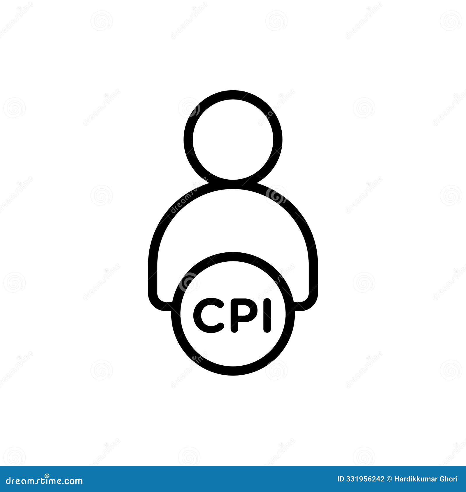 Consumer Prices Index Line Icon Isolated on White Background Stock ...