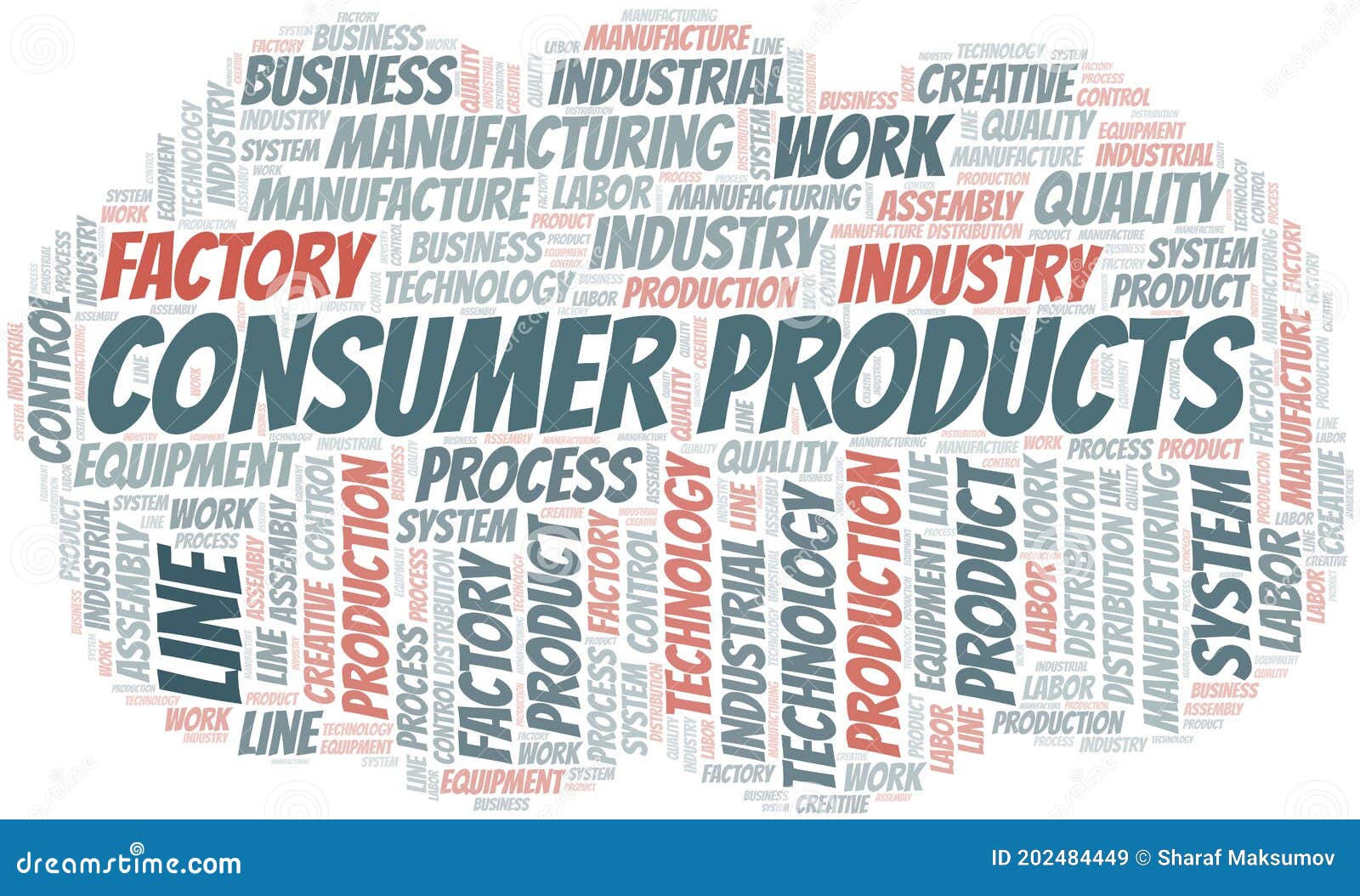 Consumer Products Word Cloud Create with Text only. Stock Illustration ...