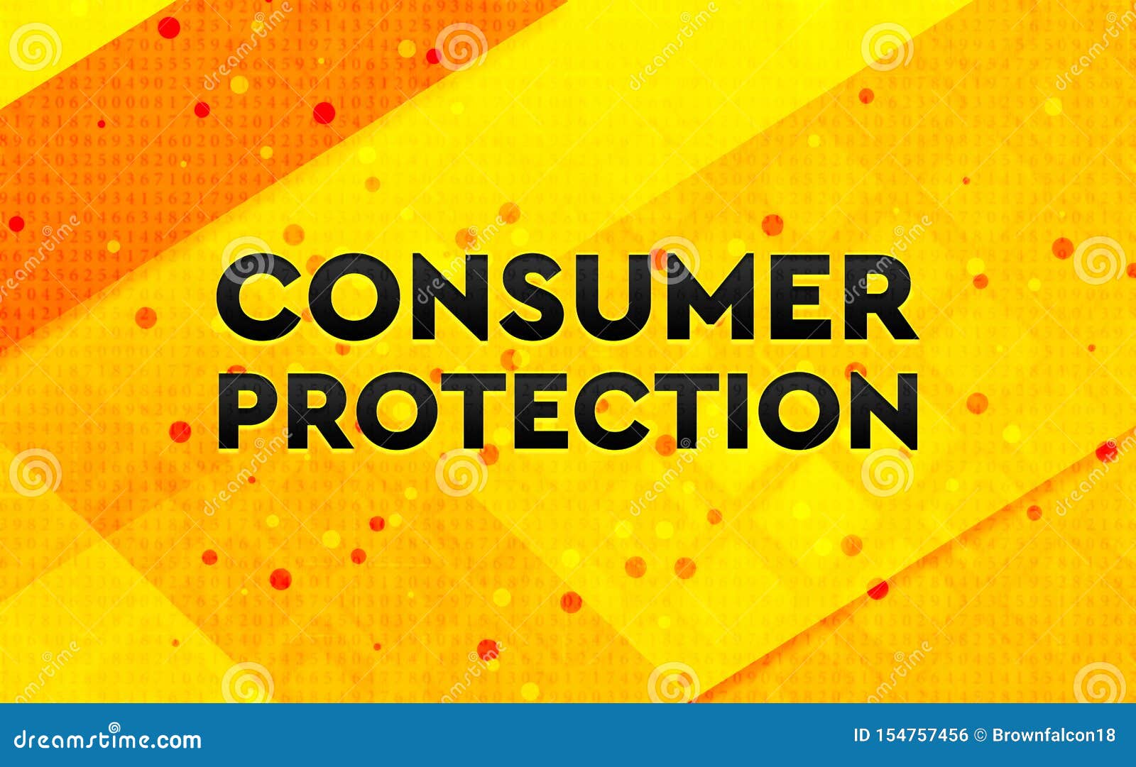 Consumer Protection Abstract Digital Banner Yellow Background Stock ...