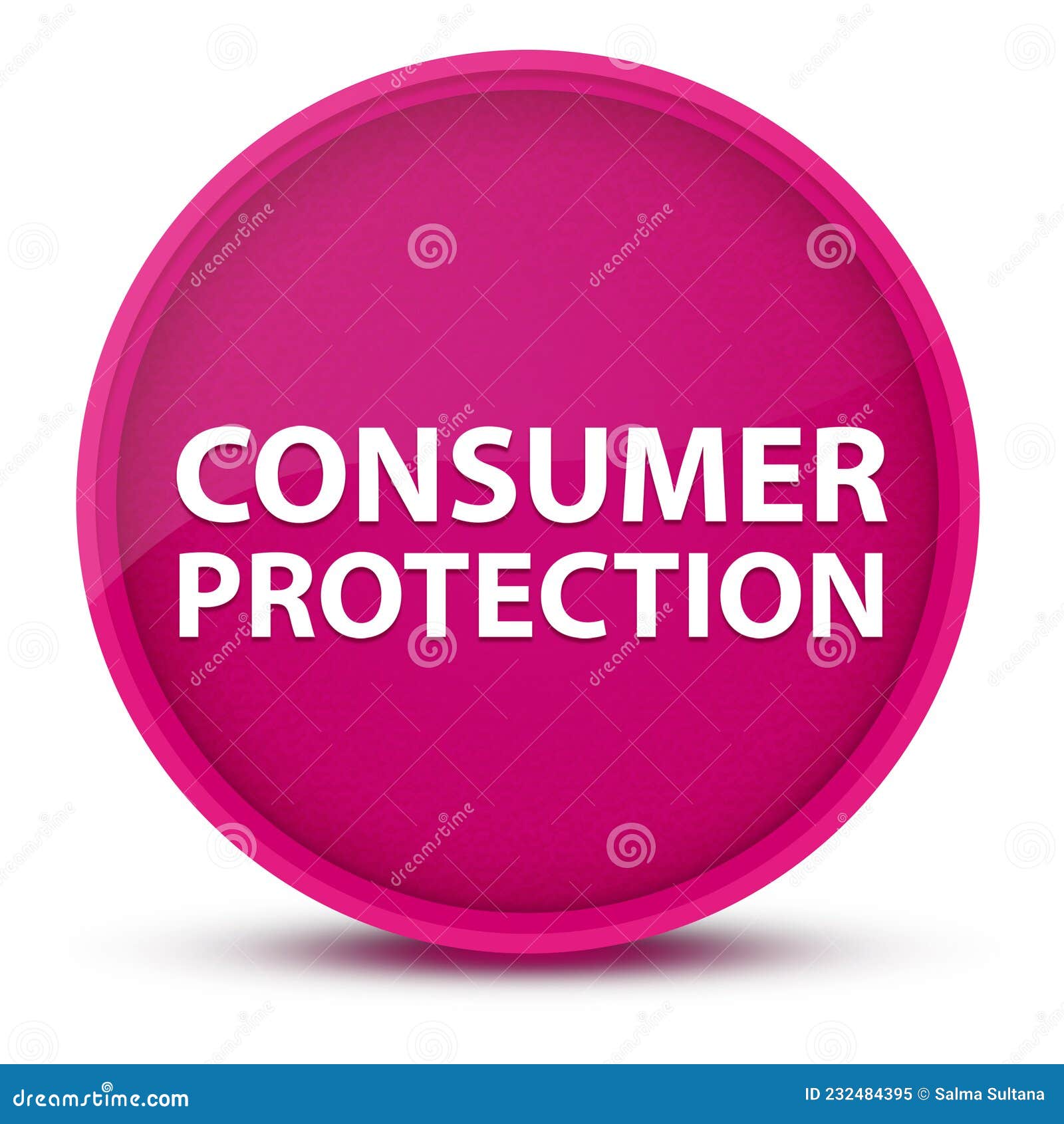 Consumer Protection Luxurious Glossy Pink Round Button Abstract Stock ...