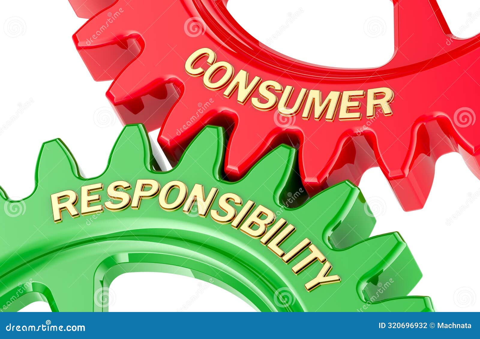 Consumer Responsibility Concept with Colored Gearwheels. 3D Rendering ...