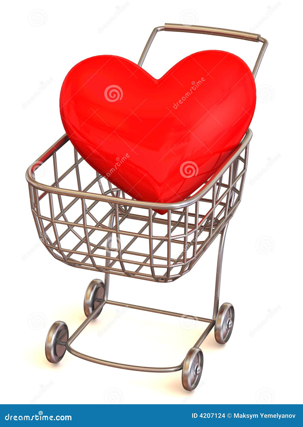 Consumer S Basket with Heart Stock Illustration - Illustration of bags ...