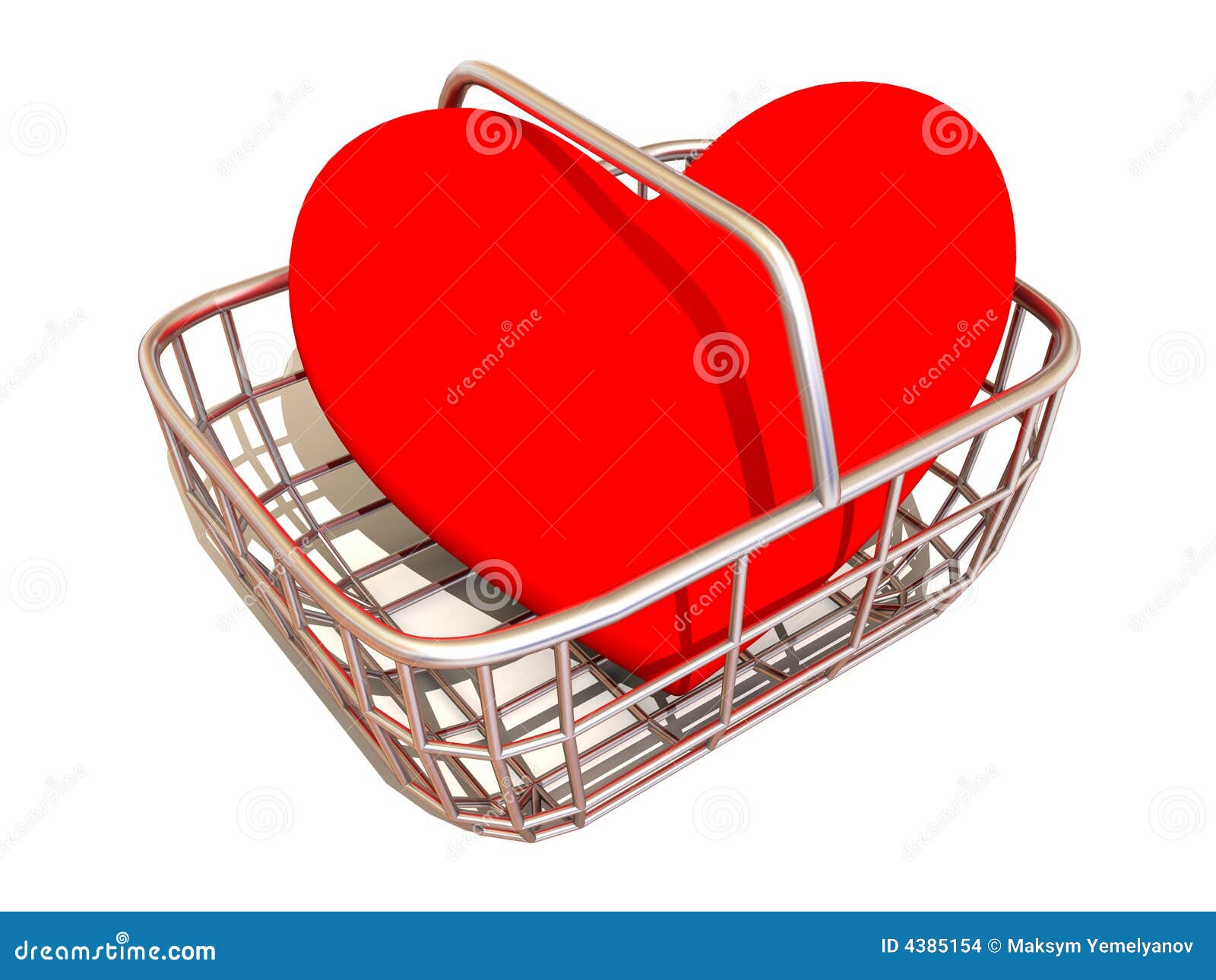 Consumer S Basket with Heart Stock Illustration - Illustration of heart ...